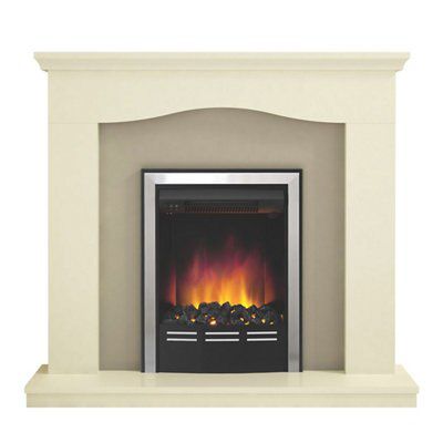 Be Modern Penelope Soft white Suede effect Fire suite | DIY at B&Q