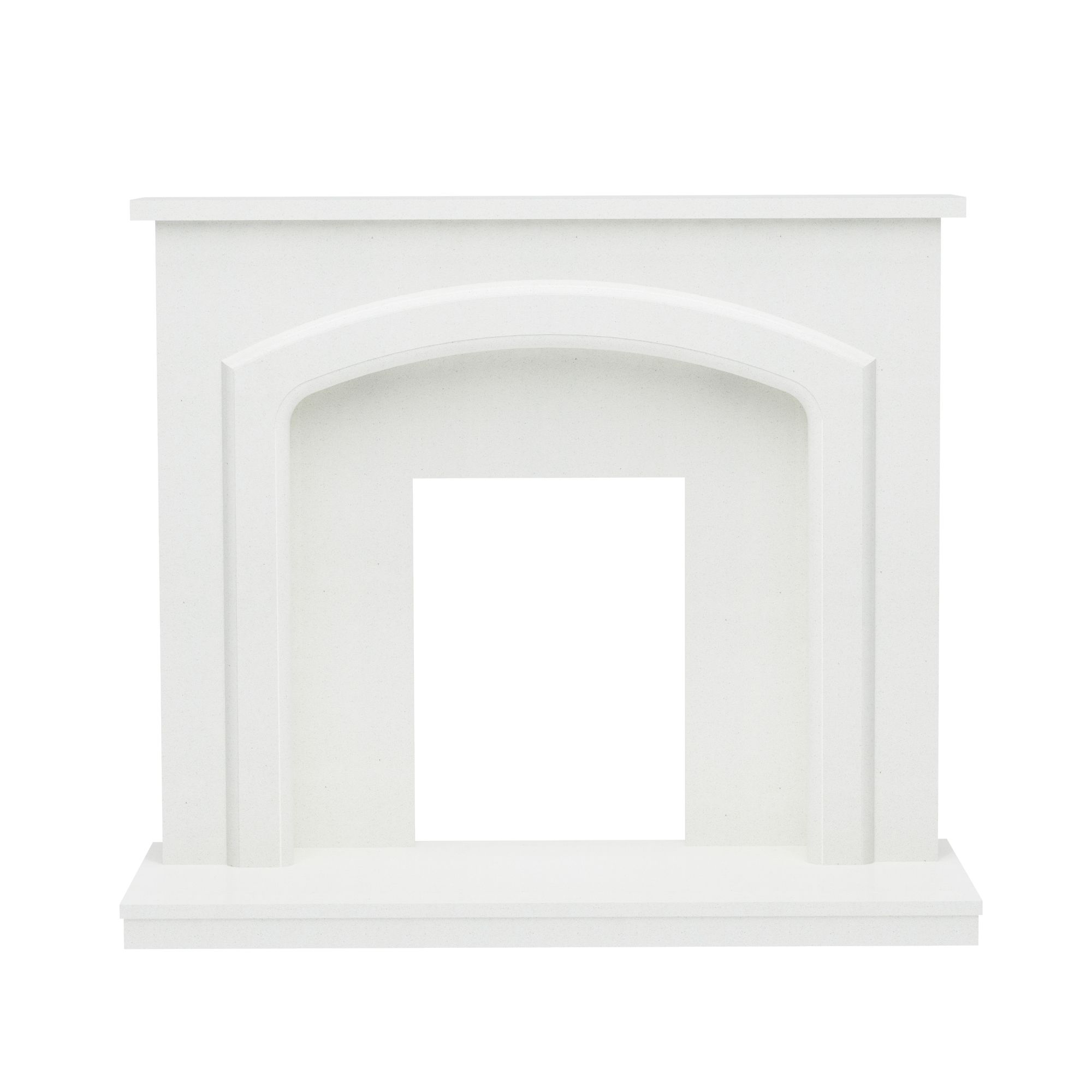 Be Modern Perlita White Micro-marble Fireplace surround set | DIY at B&Q