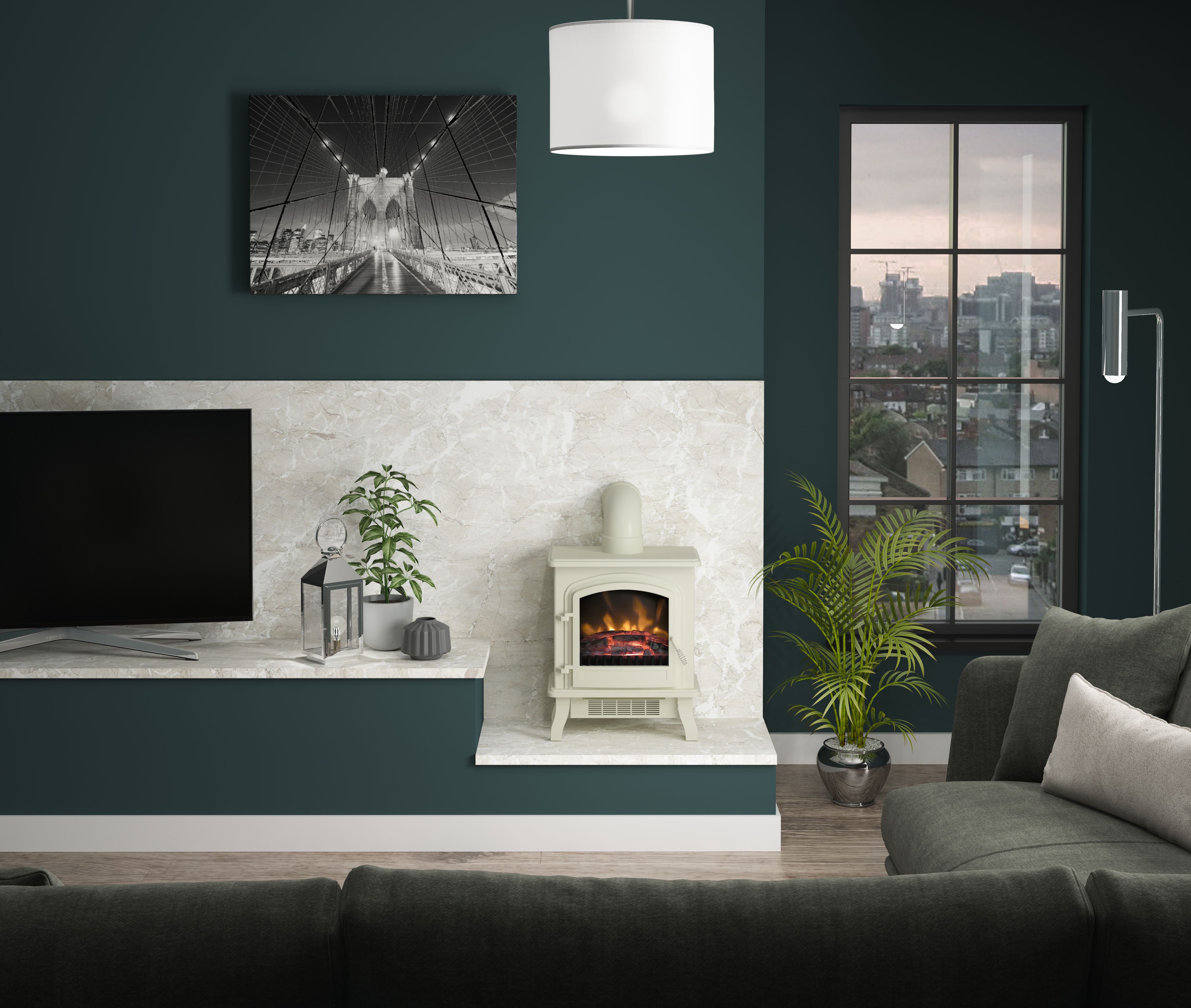 Be Modern Torva 1.8kW Gloss Cream Cast enamel effect Electric Stove (H ...