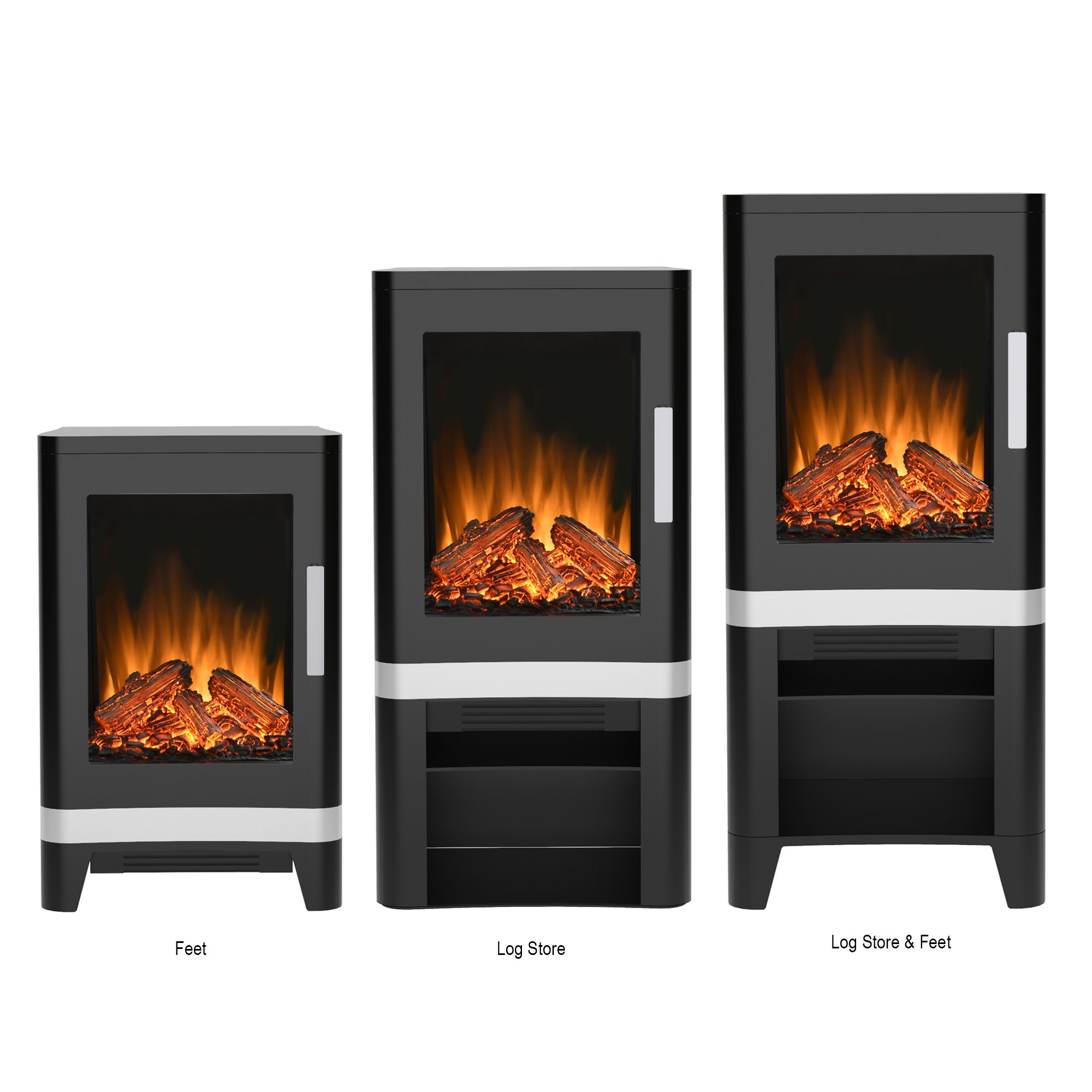 Be Modern Vantage 3 in 1 1.8W Matt Black Cast enamel effect Electric ...