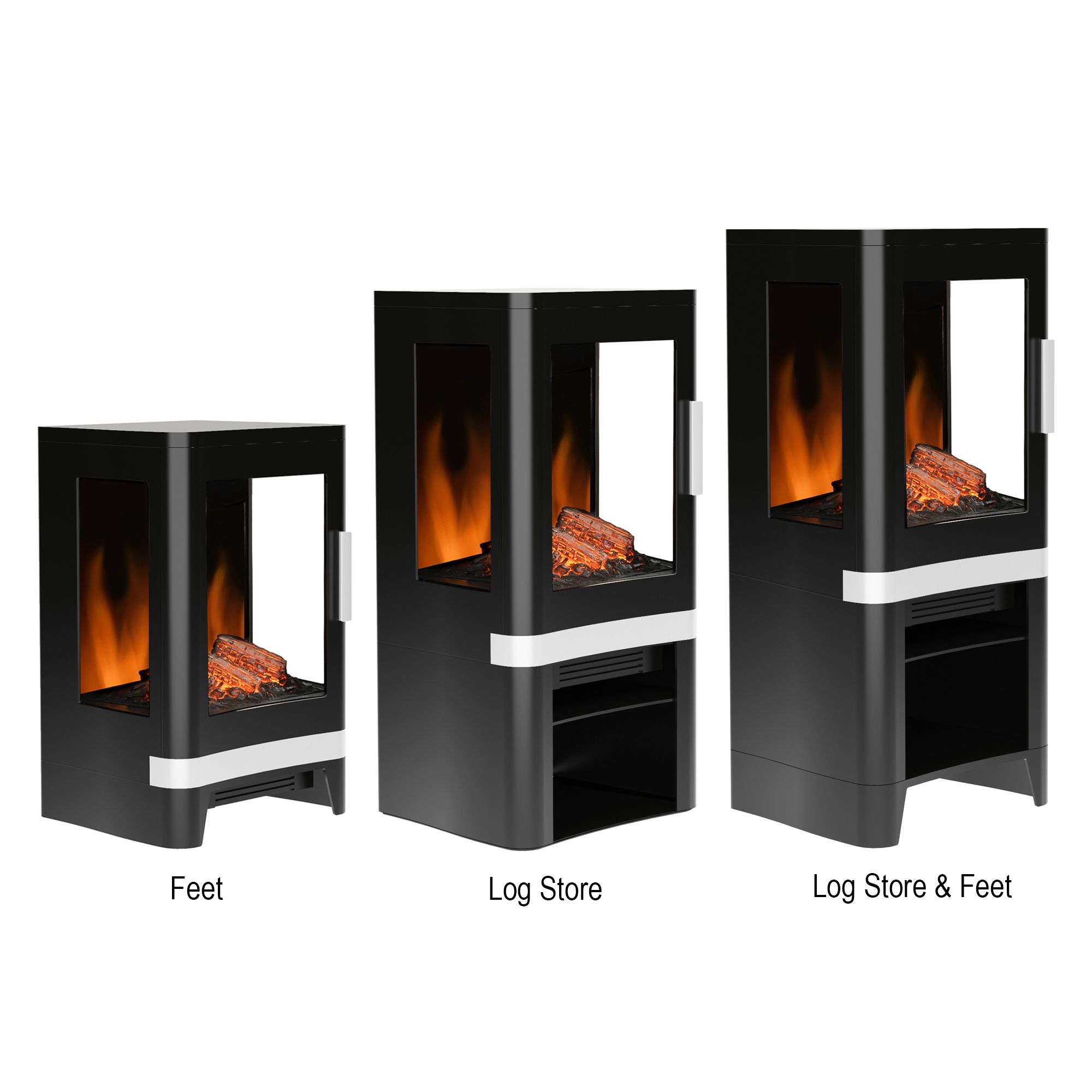 Be Modern Vantage 3 in 1 1.8W Matt Black Cast enamel effect Electric ...