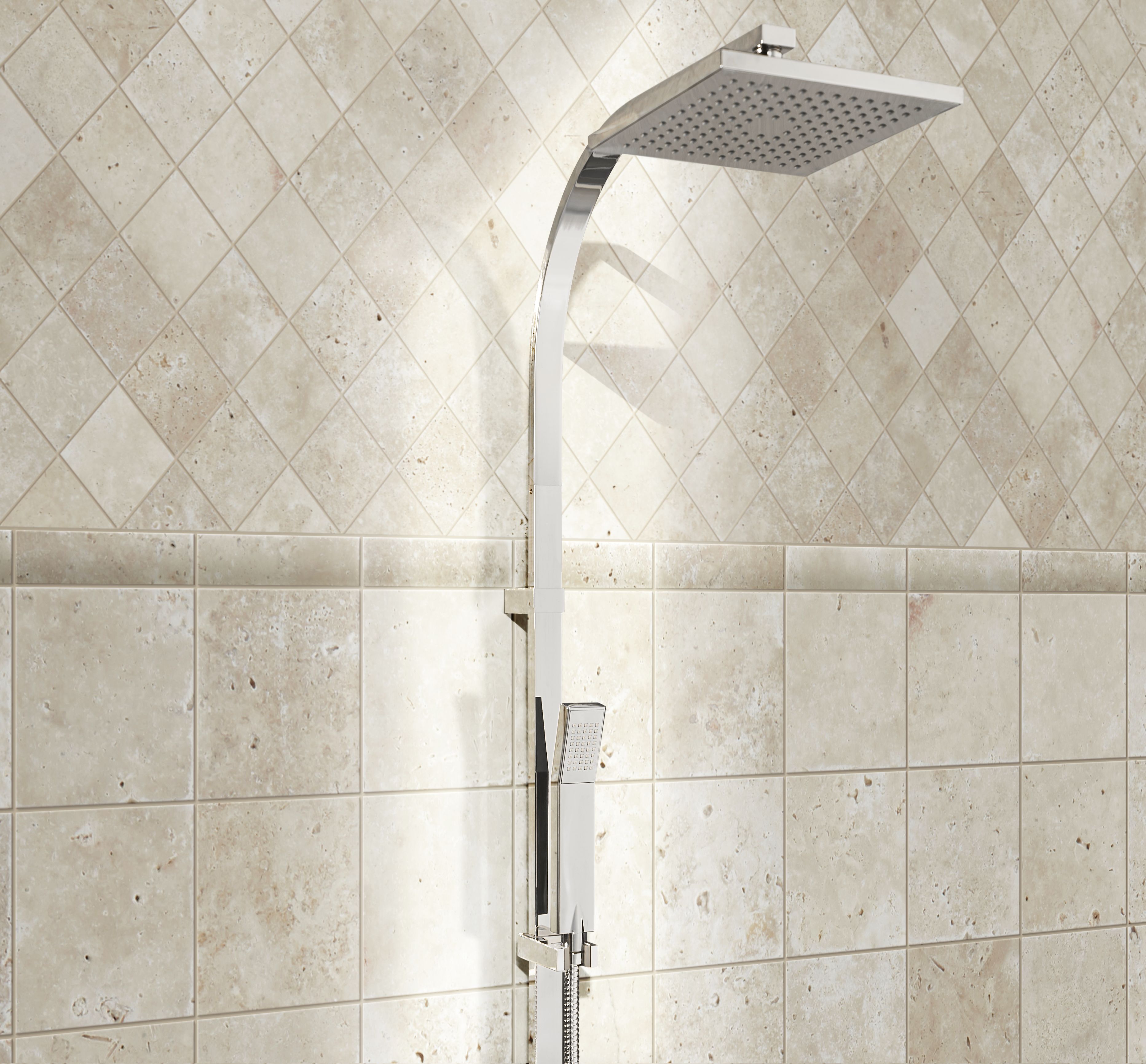 Beige Stone effect Natural stone Border tile, (L)200mm (W)25mm