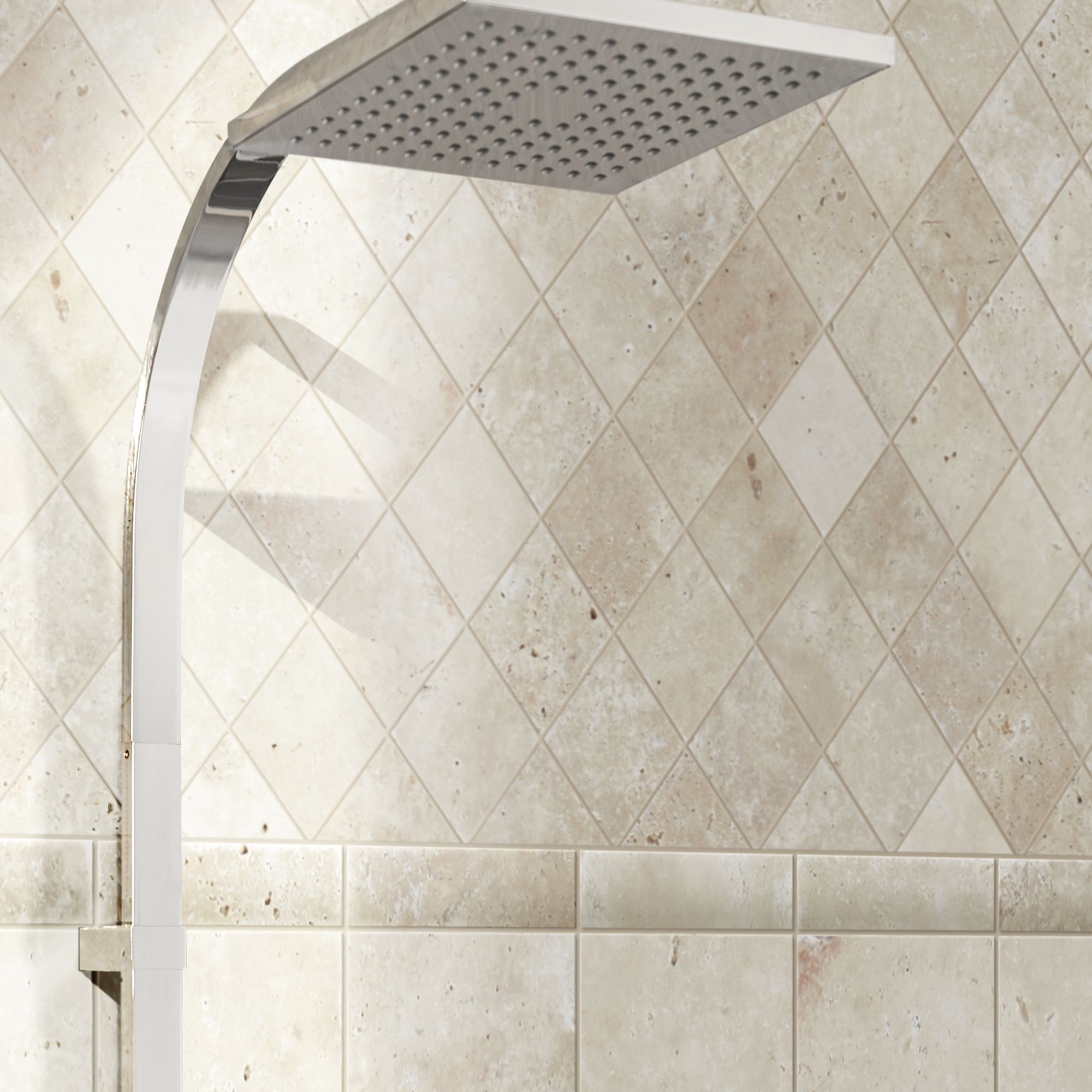Beige Stone effect Natural stone Border tile, (L)200mm (W)25mm
