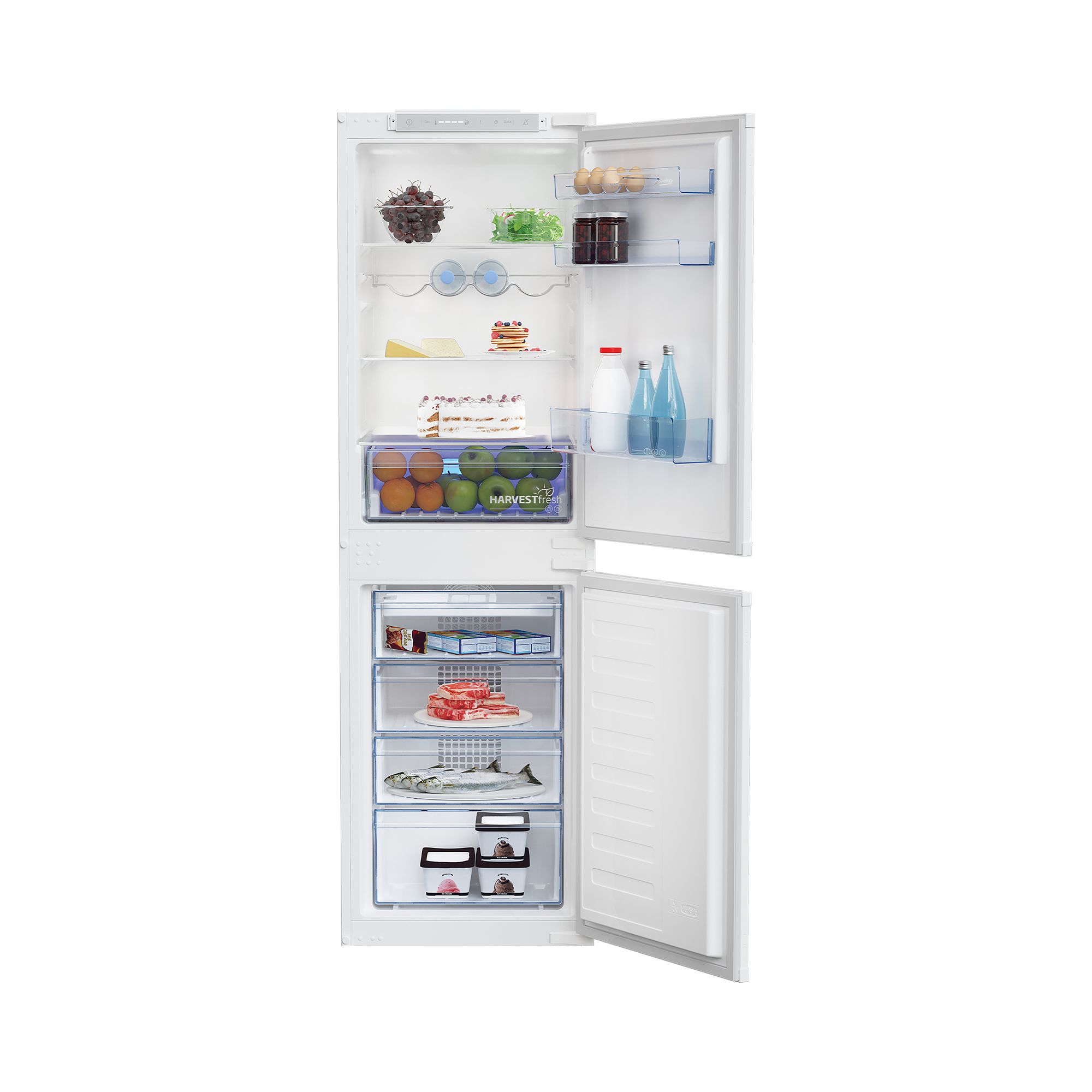 Beko BCFD4V50 50:50 Classic Integrated Automatic defrost Fridge freezer ...