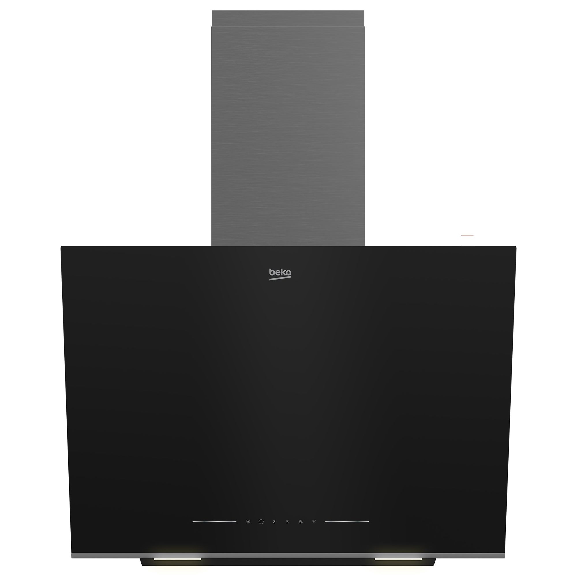 Beko BHCA66341BBH Glass Angled Cooker hood (W)59.5cm - Black