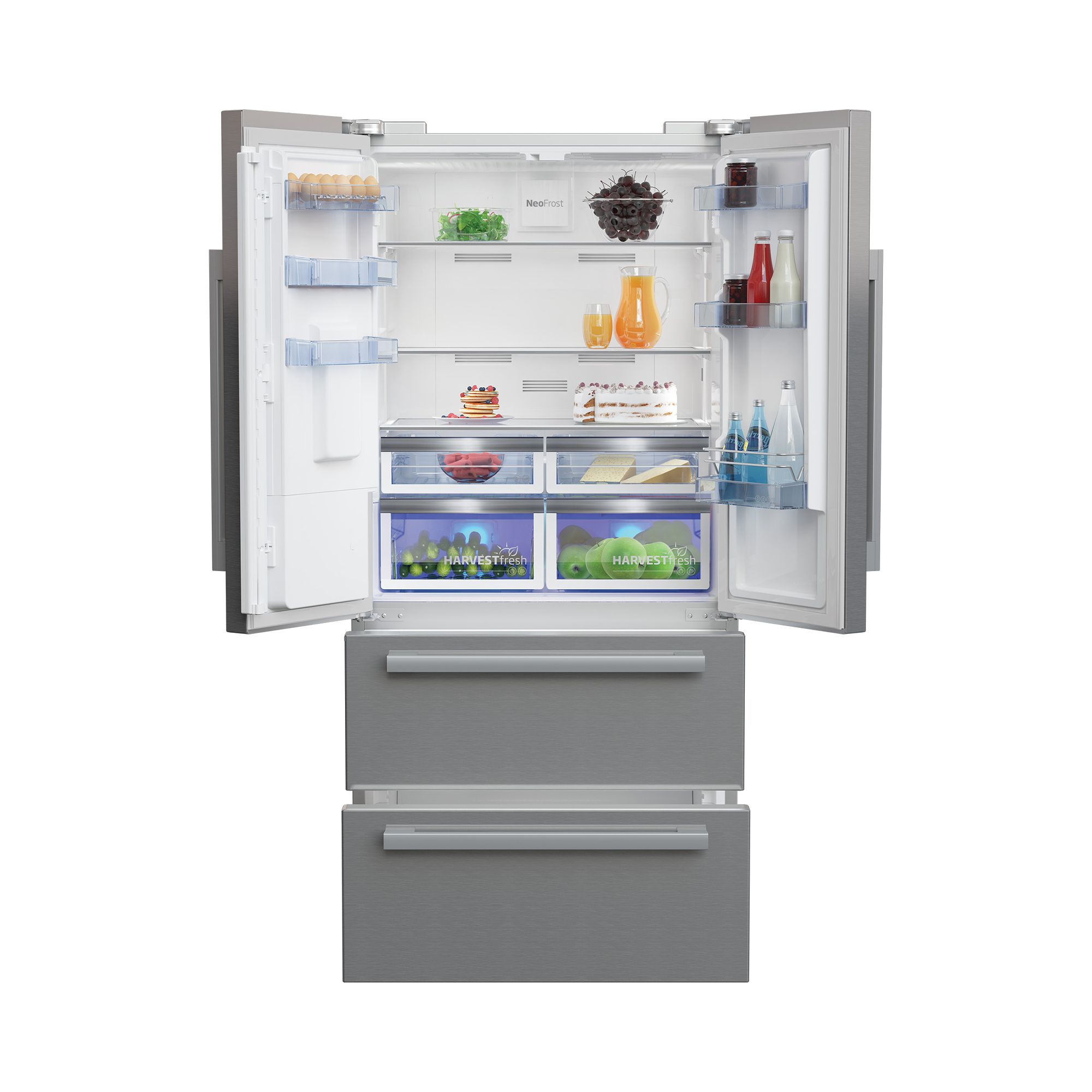Beko GNE460520DVPX 60:40 American style Freestanding Frost free Fridge ...