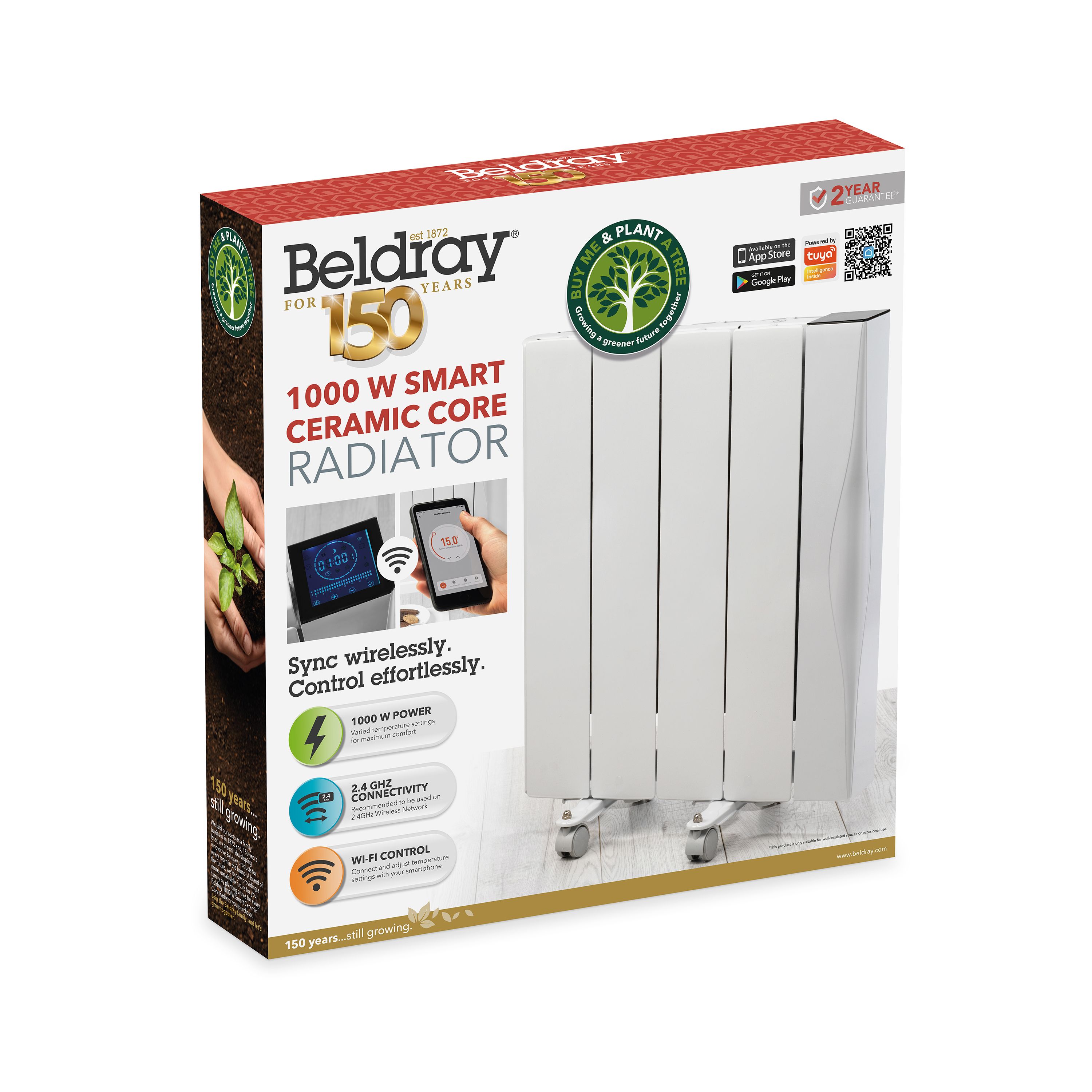Beldray 1000W White Convector heater With timer function