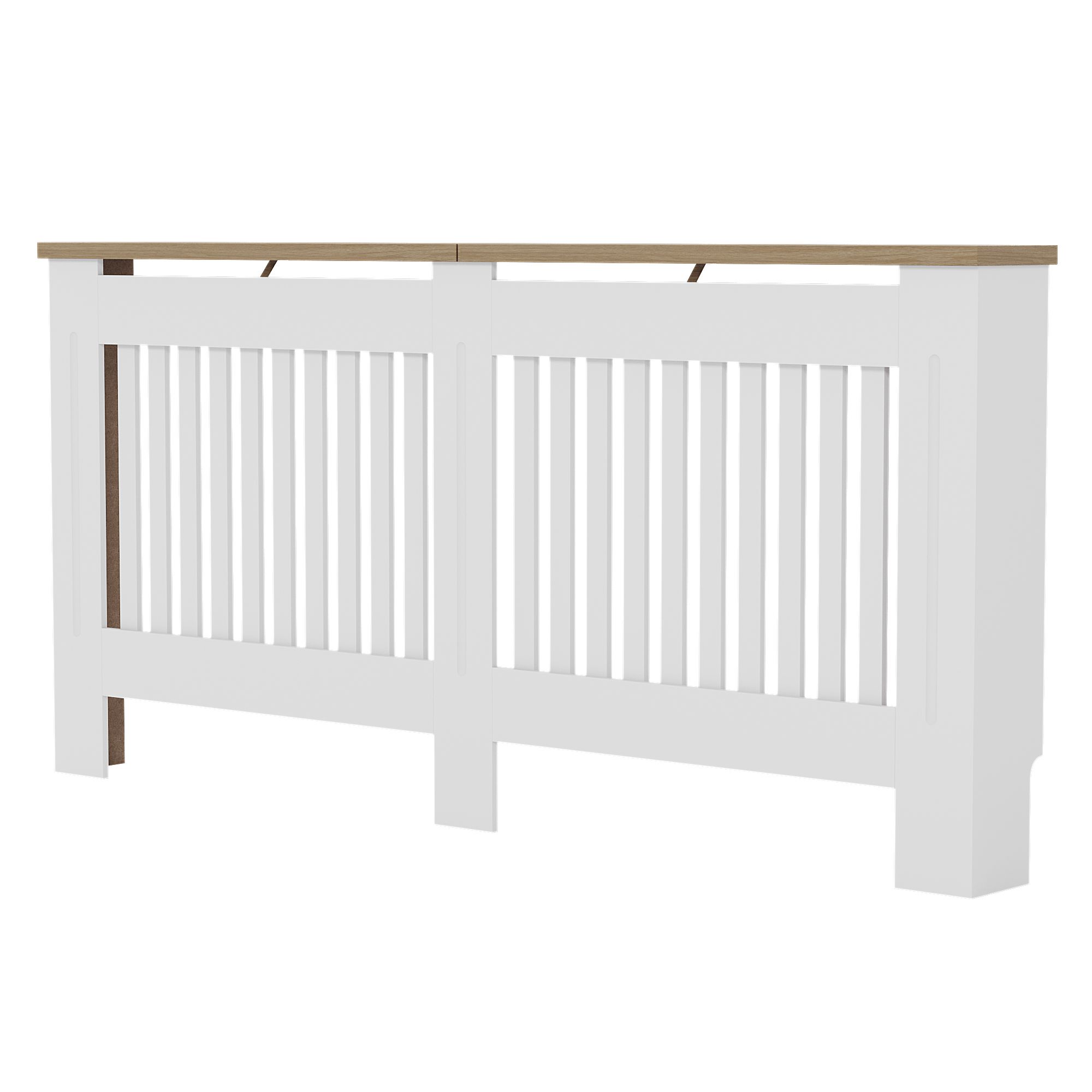 Benfield Large White Oak veneer Vertical Slat Radiator cover 830mm(H ...