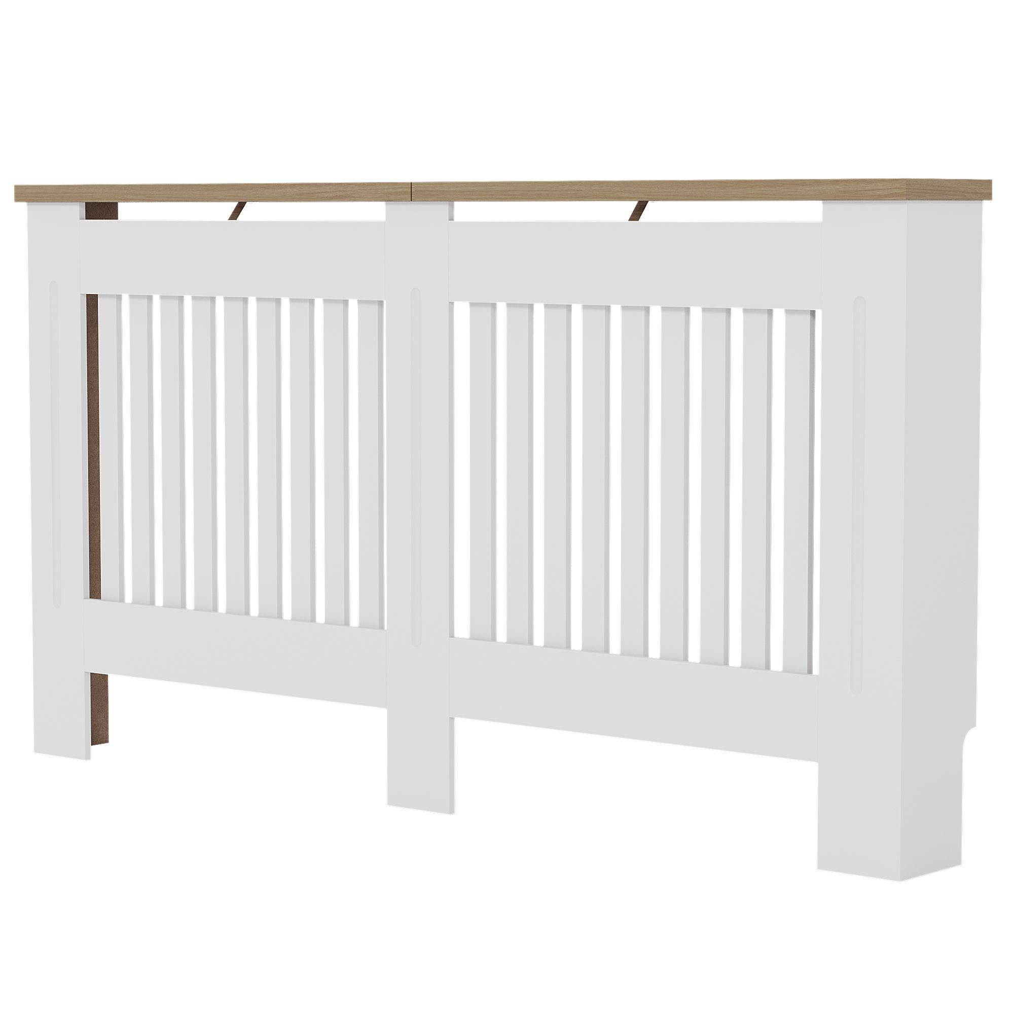 Benfield Medium White Oak veneer Vertical Slat Radiator cover 830mm(H ...