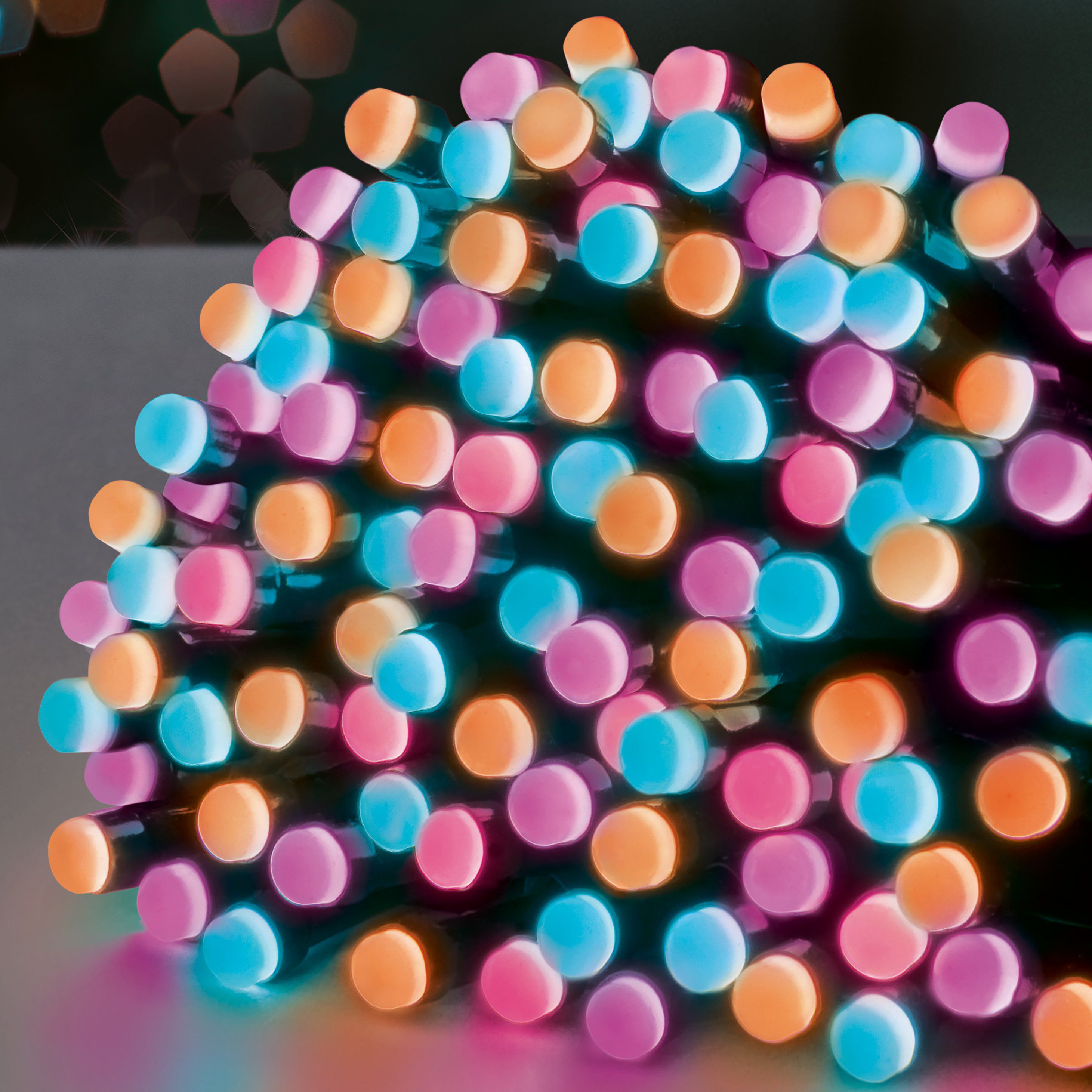 Berrybrights 360 Rainbow LED String lights With Timer function & 10m Green cable