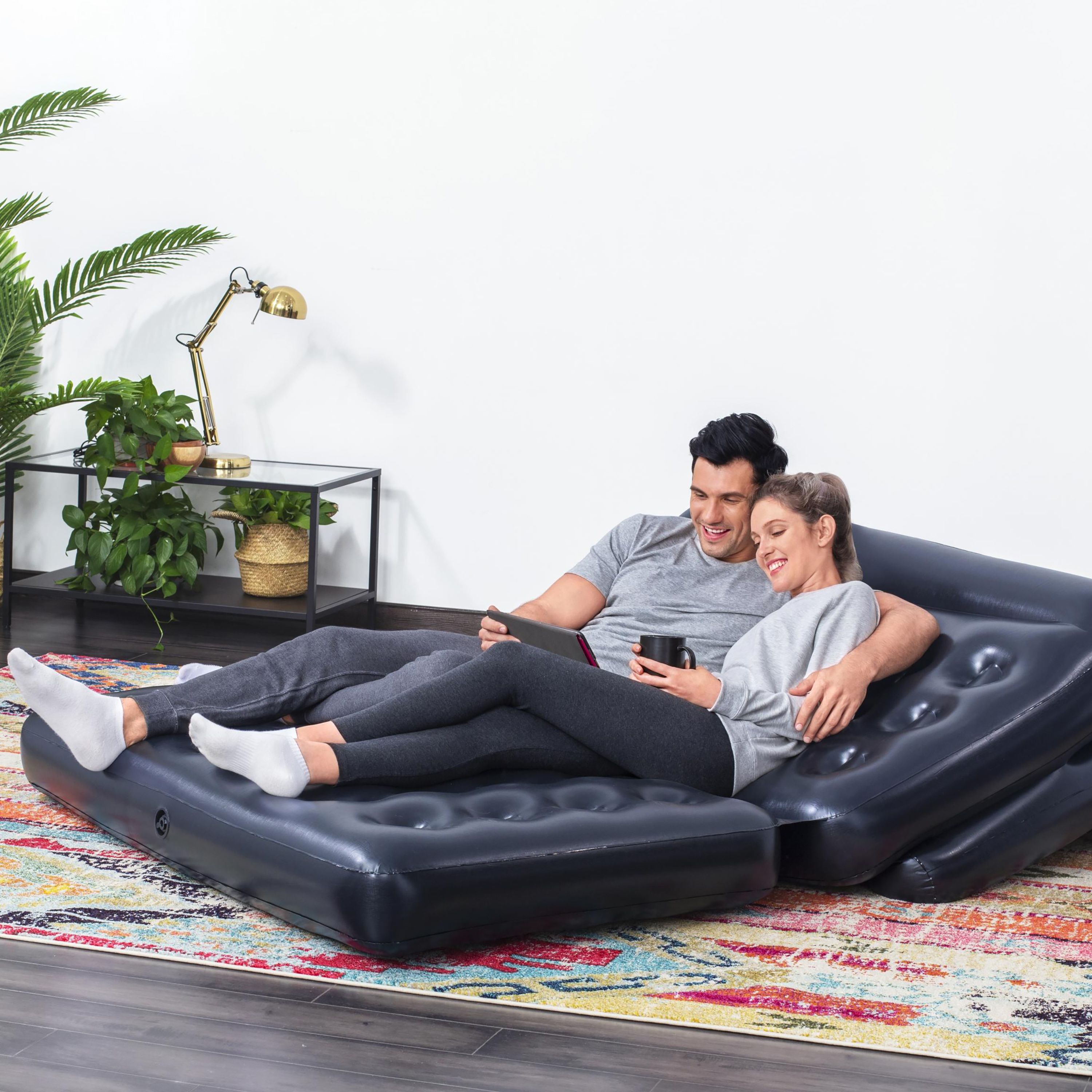 Bestway 5 in 1 Black Inflatable sofa