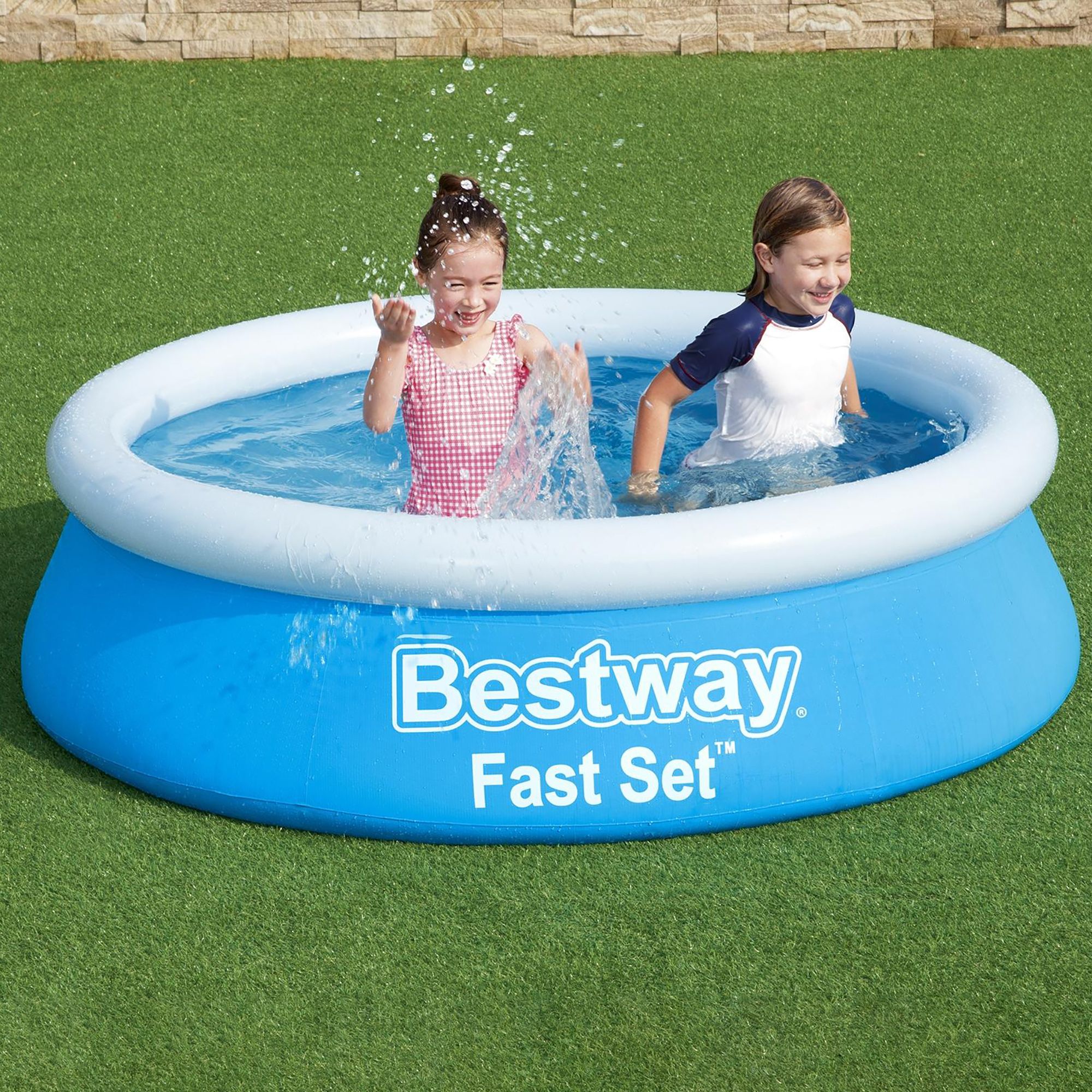 Bestway Fast Set™ Plain PVC Family lounge pool (W)1.83m x (L) 1.83m