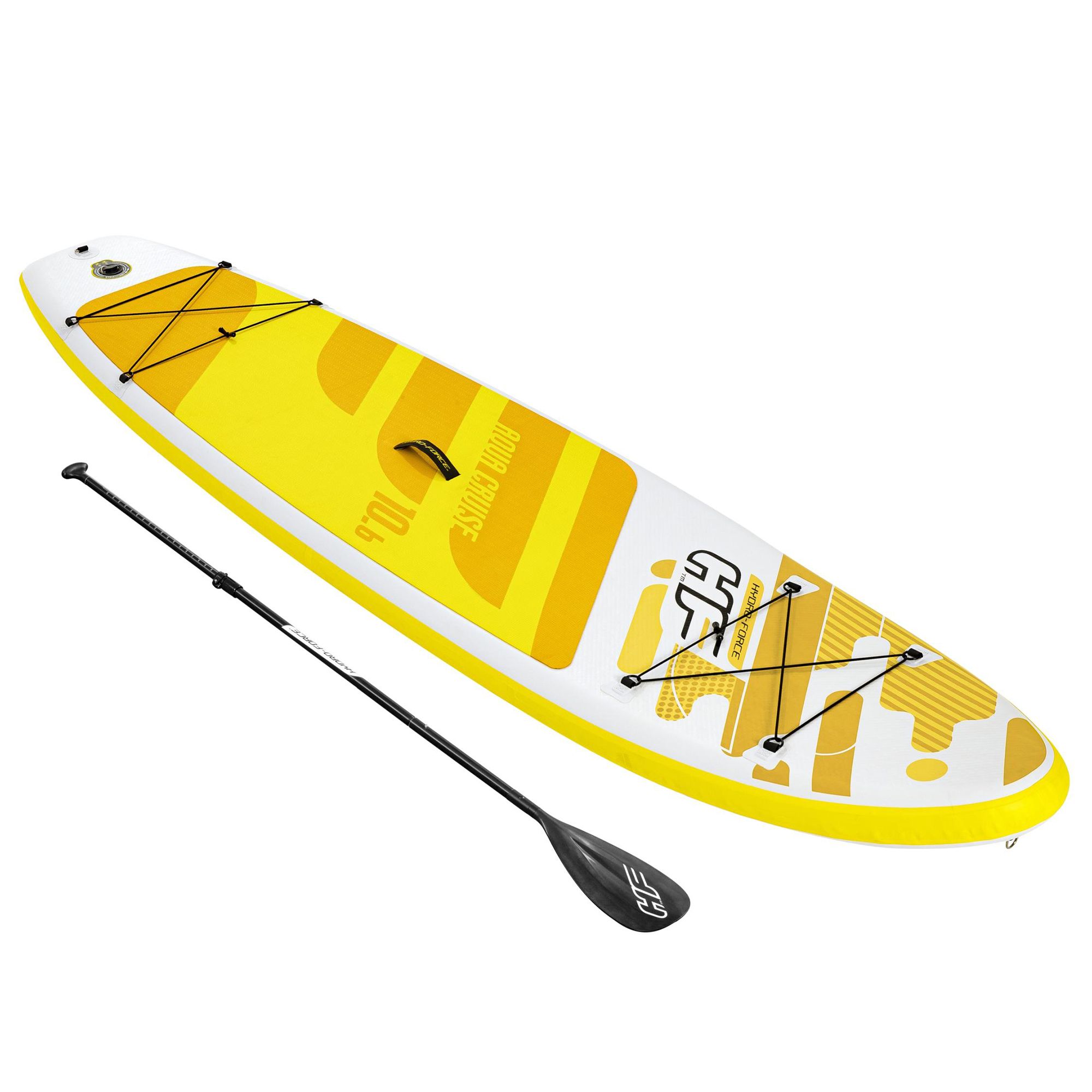 Bestway Hydro-Force Aqua Cruise White & yellow Paddle board | DIY at B&Q