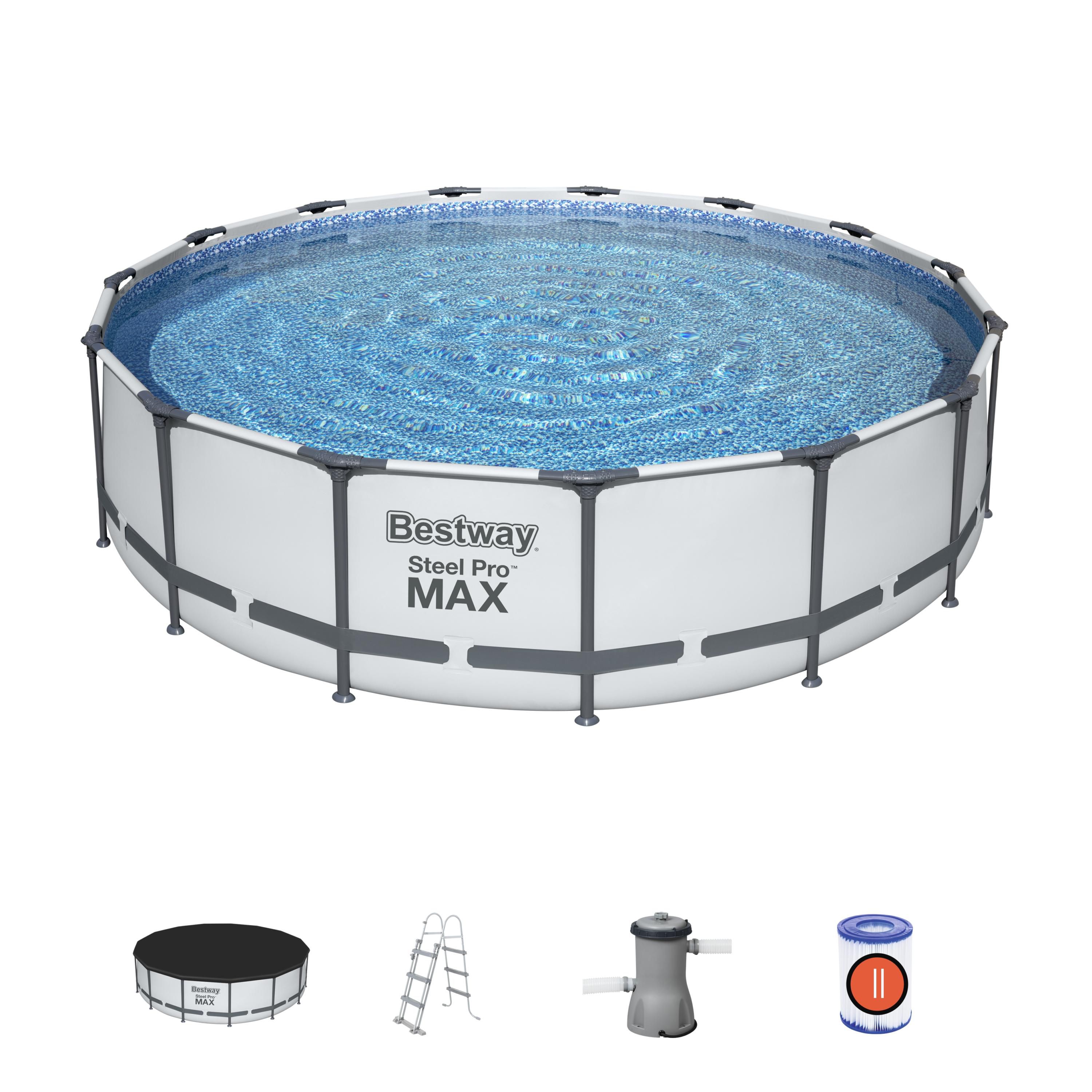 Bestway Pro max Swimming pool with pump (L) 4.57m x (H) 107cm | DIY at B&Q