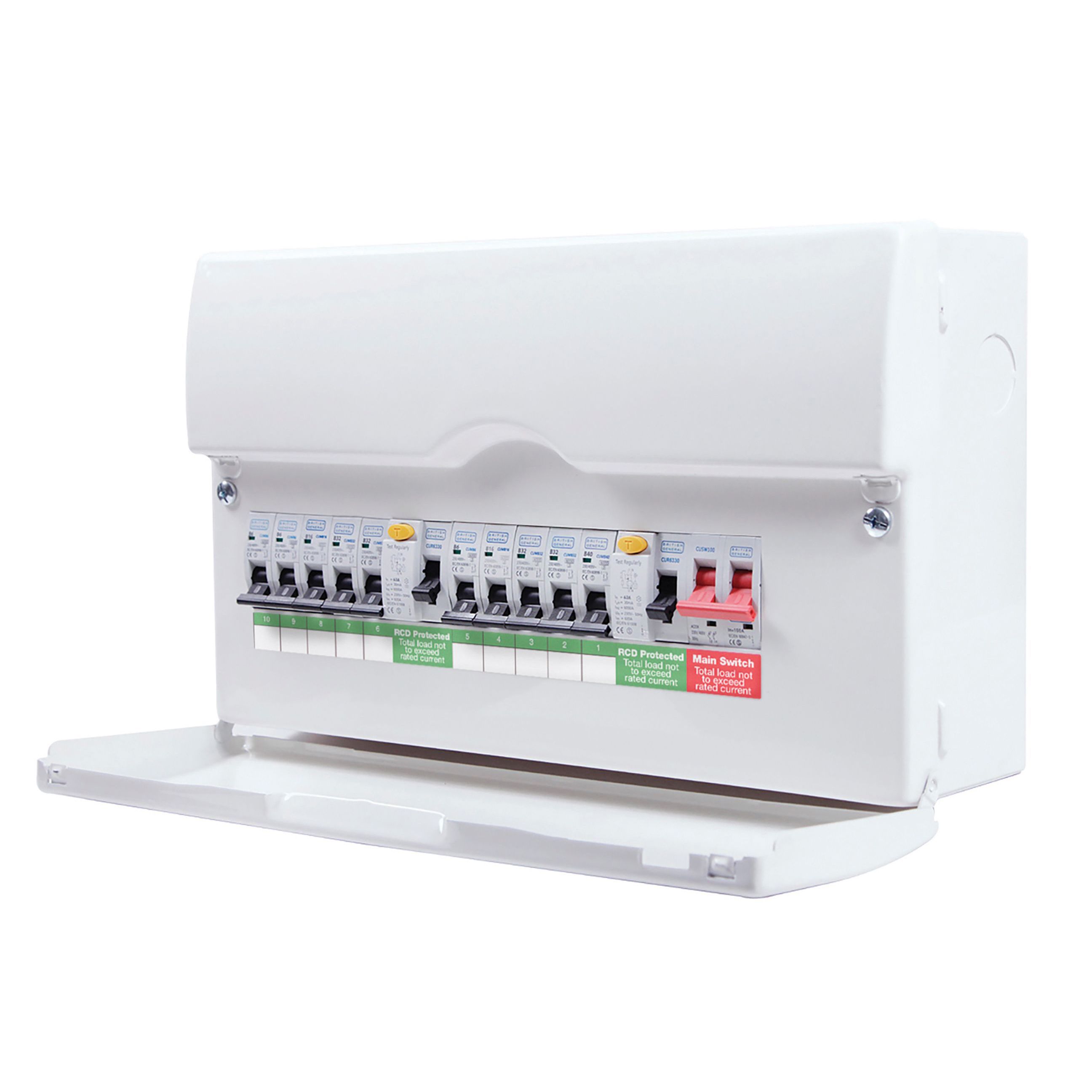 BG 10-way Consumer unit with 100A mains switch | DIY at B&Q