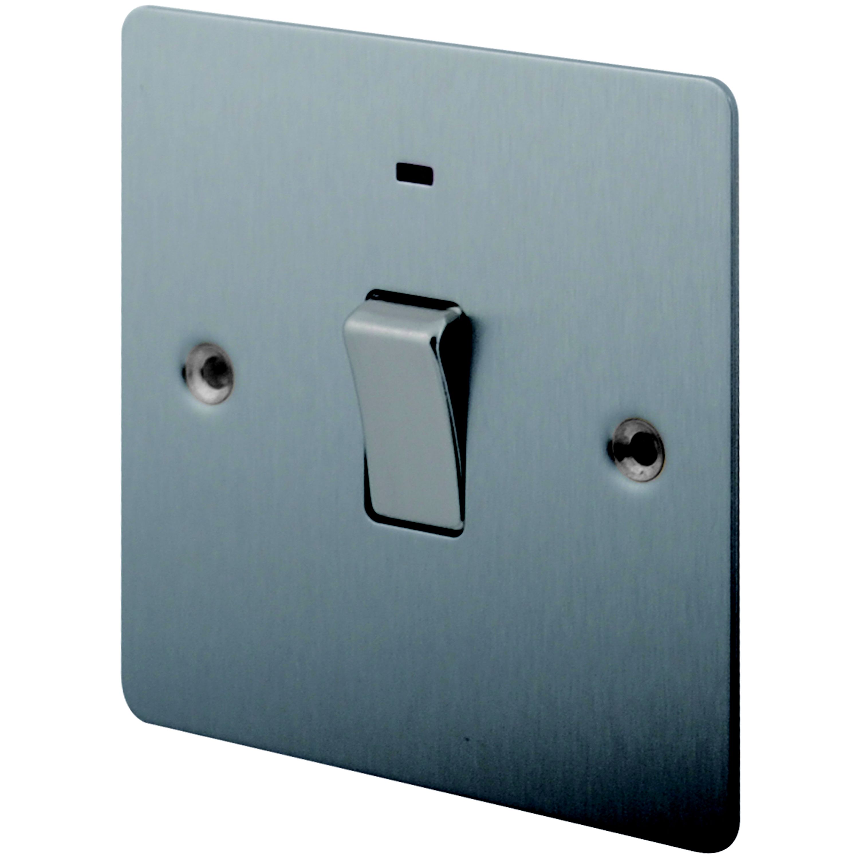 BG 20A Rocker Flat Control switch with LED indicator Matt | DIY at B&Q