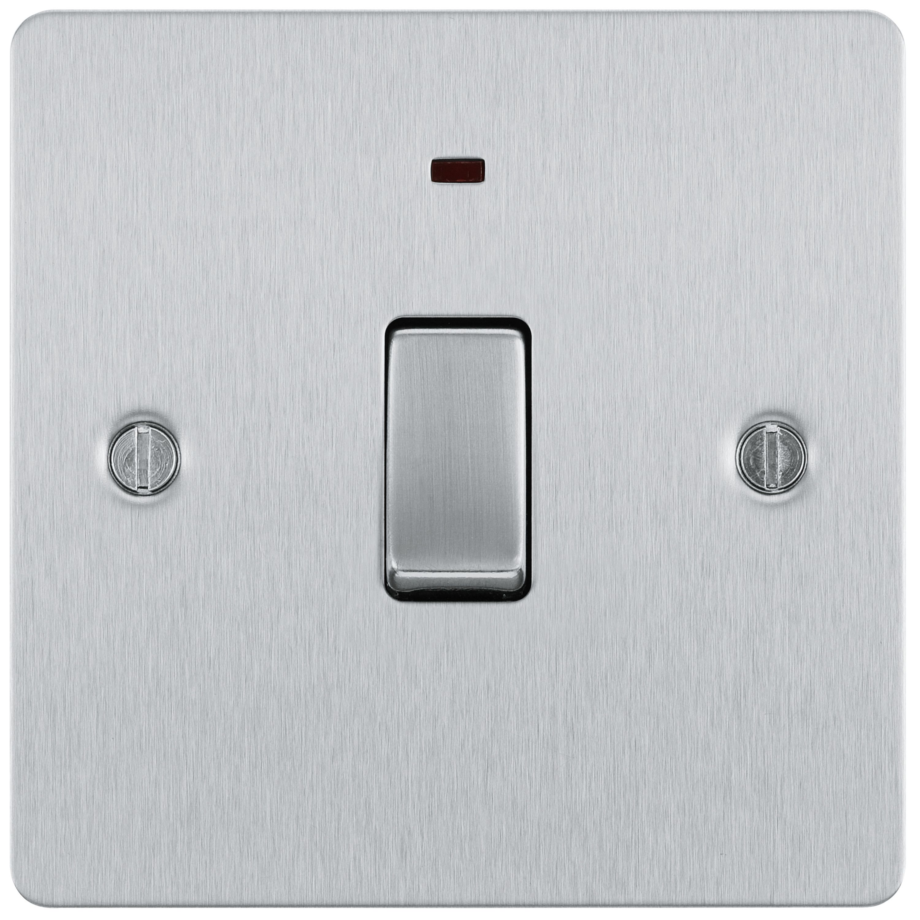 BG 20A Rocker Flat Control switch with LED indicator Matt | DIY at B&Q