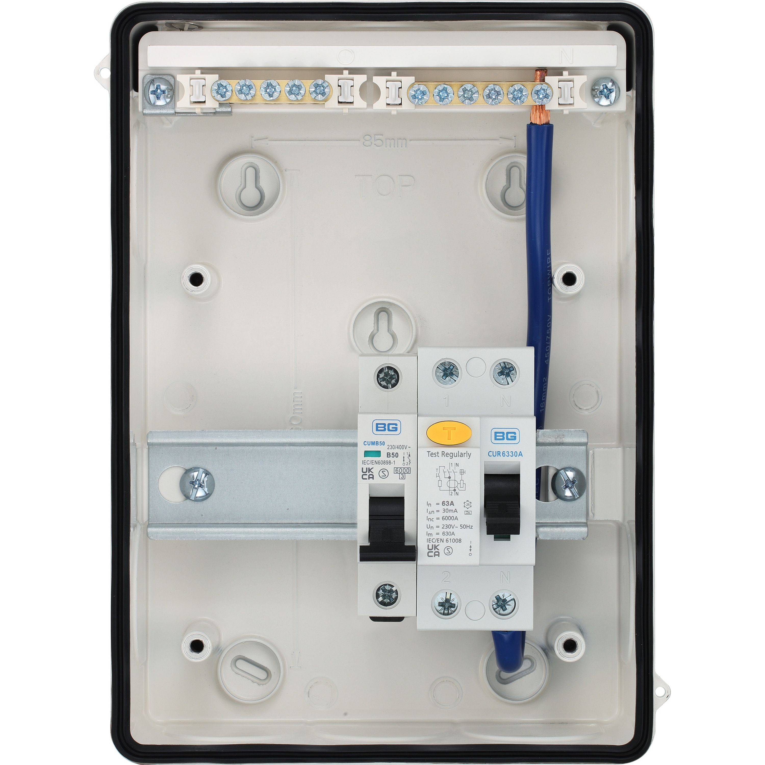 BG 3-way Shower Consumer unit with 63A main switch