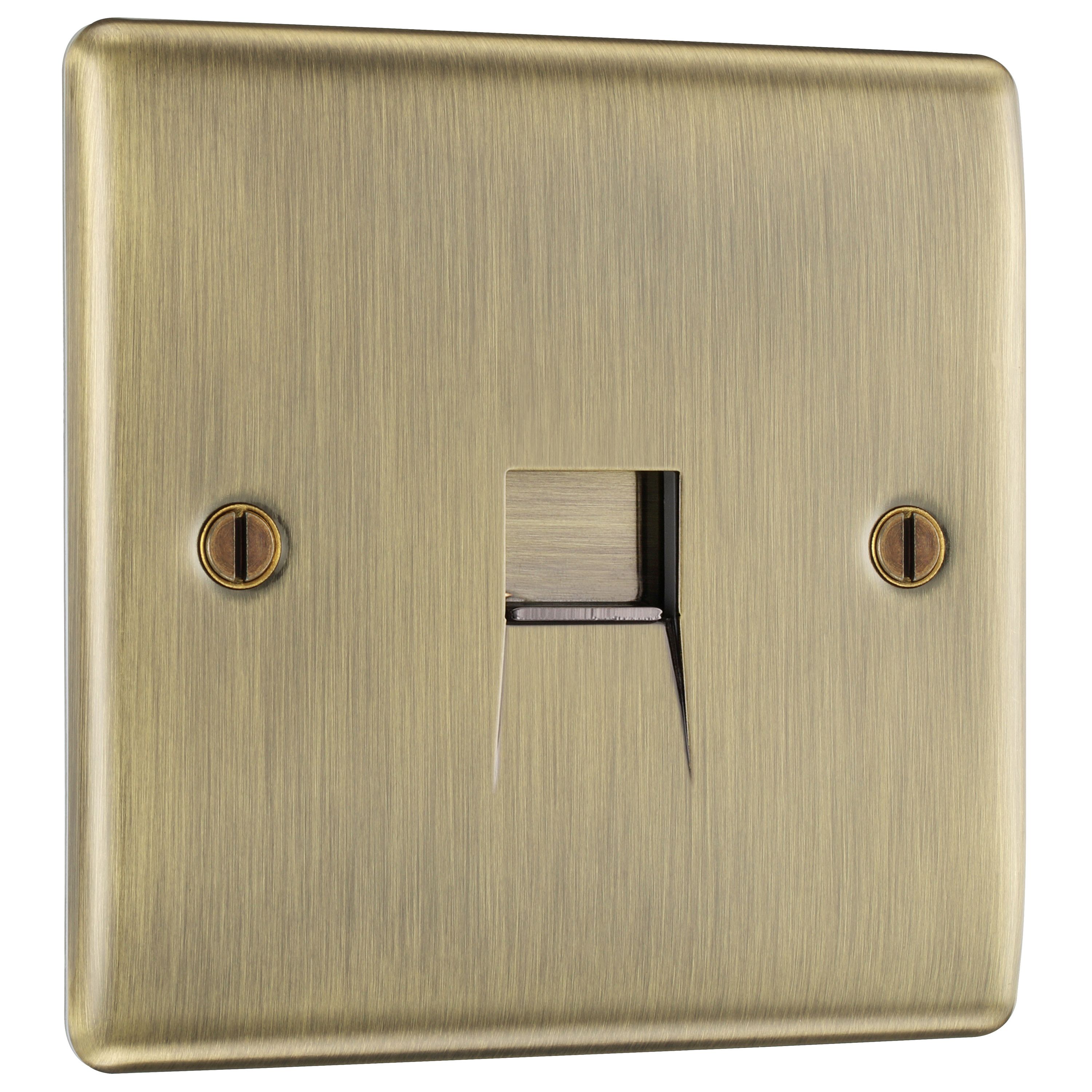 BG Antique Brass 1 gang Slave telephone socket | DIY at B&Q