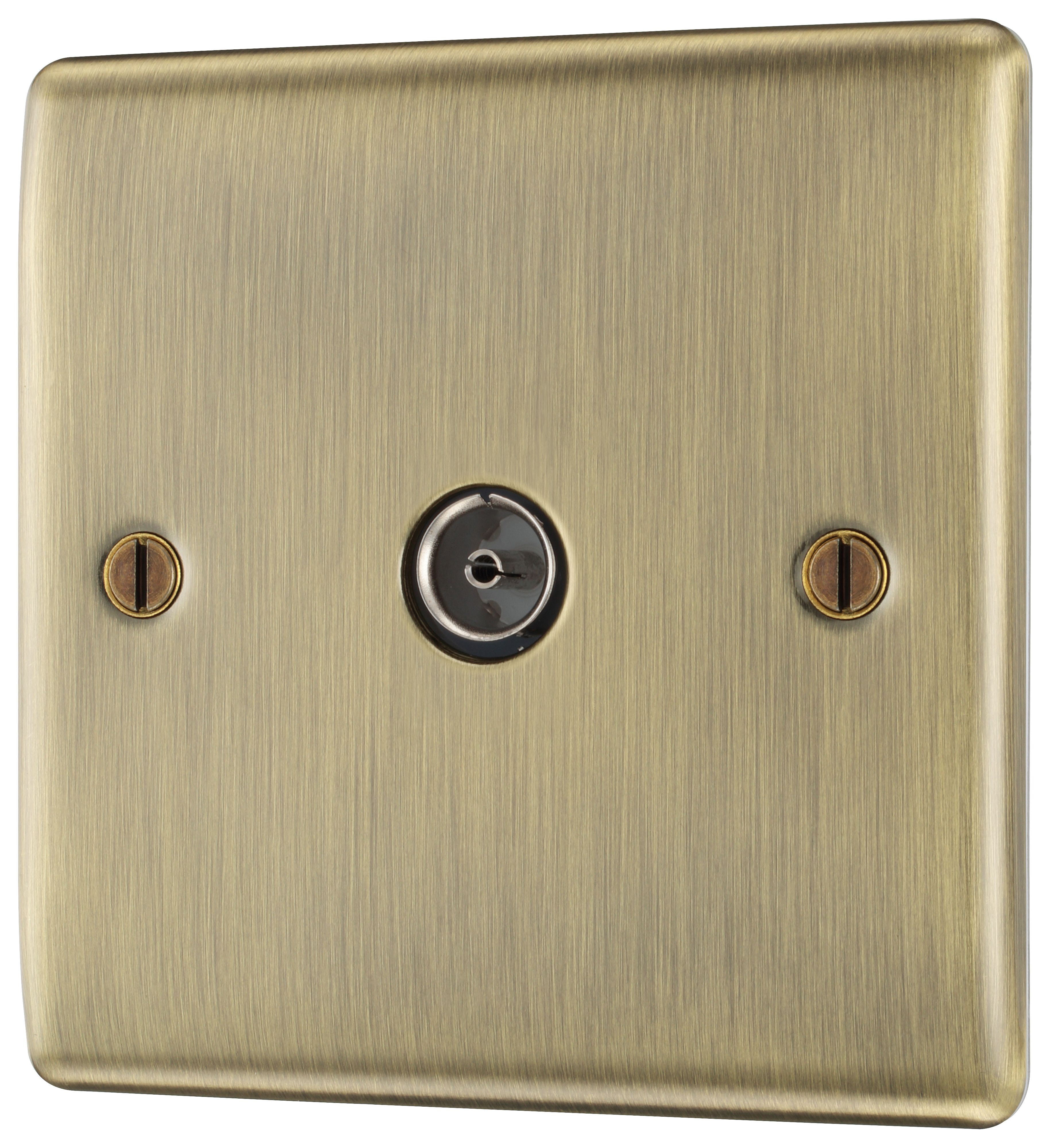 BG Antique Brass Semi-flush Single TV socket | DIY at B&Q