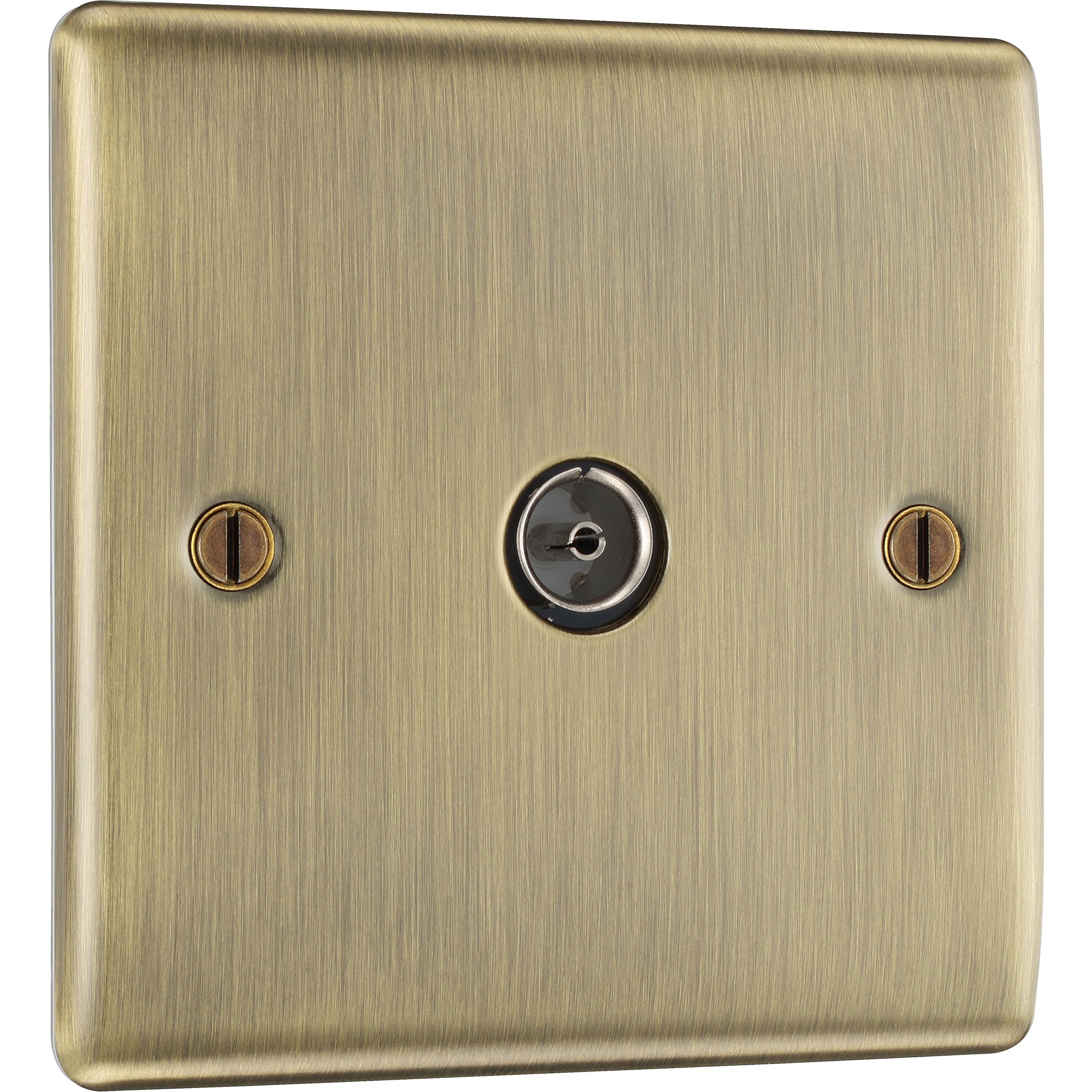 BG Antique Brass Semi-flush Single TV socket