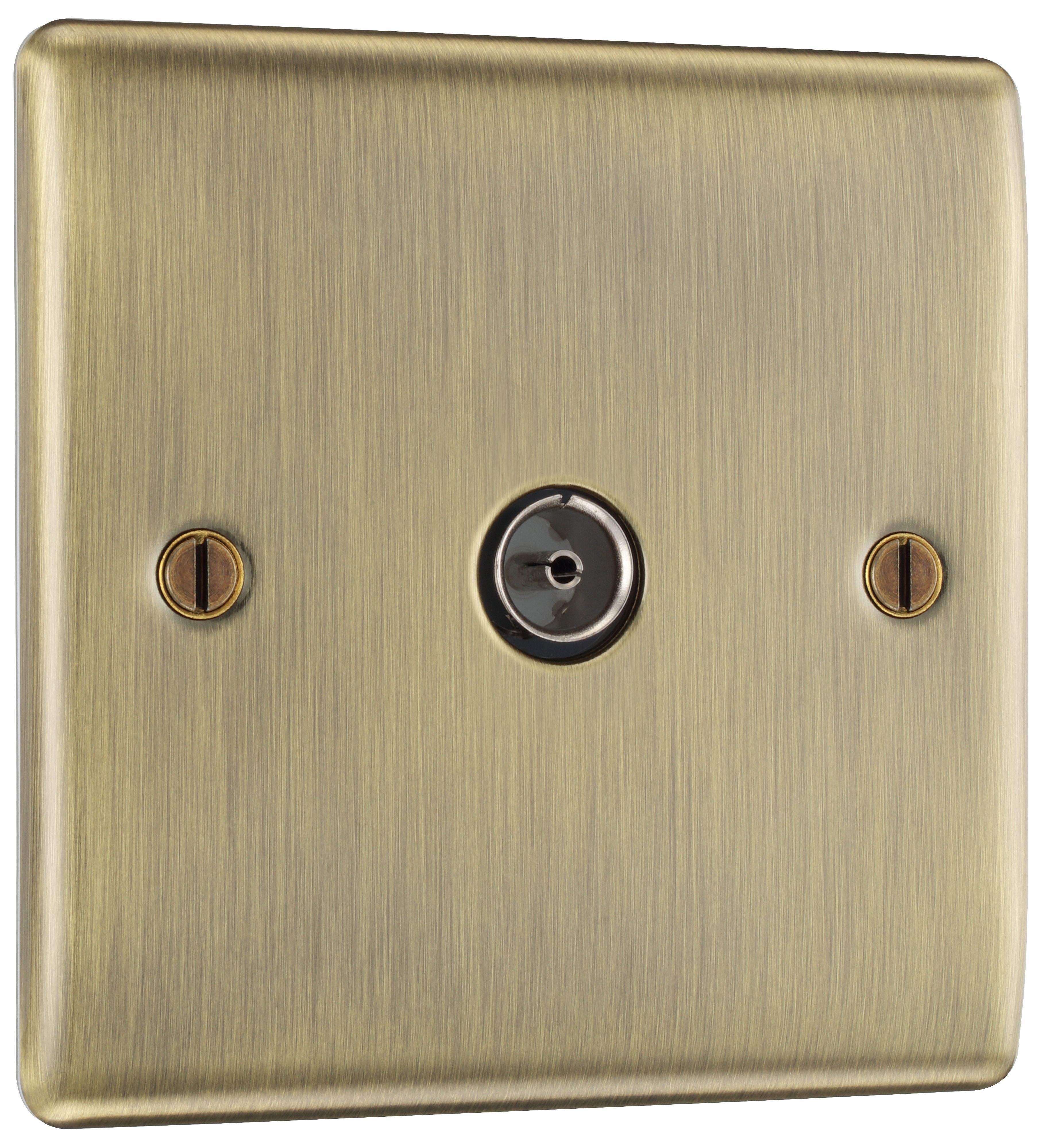 BG Antique Brass Semi-flush Single TV socket