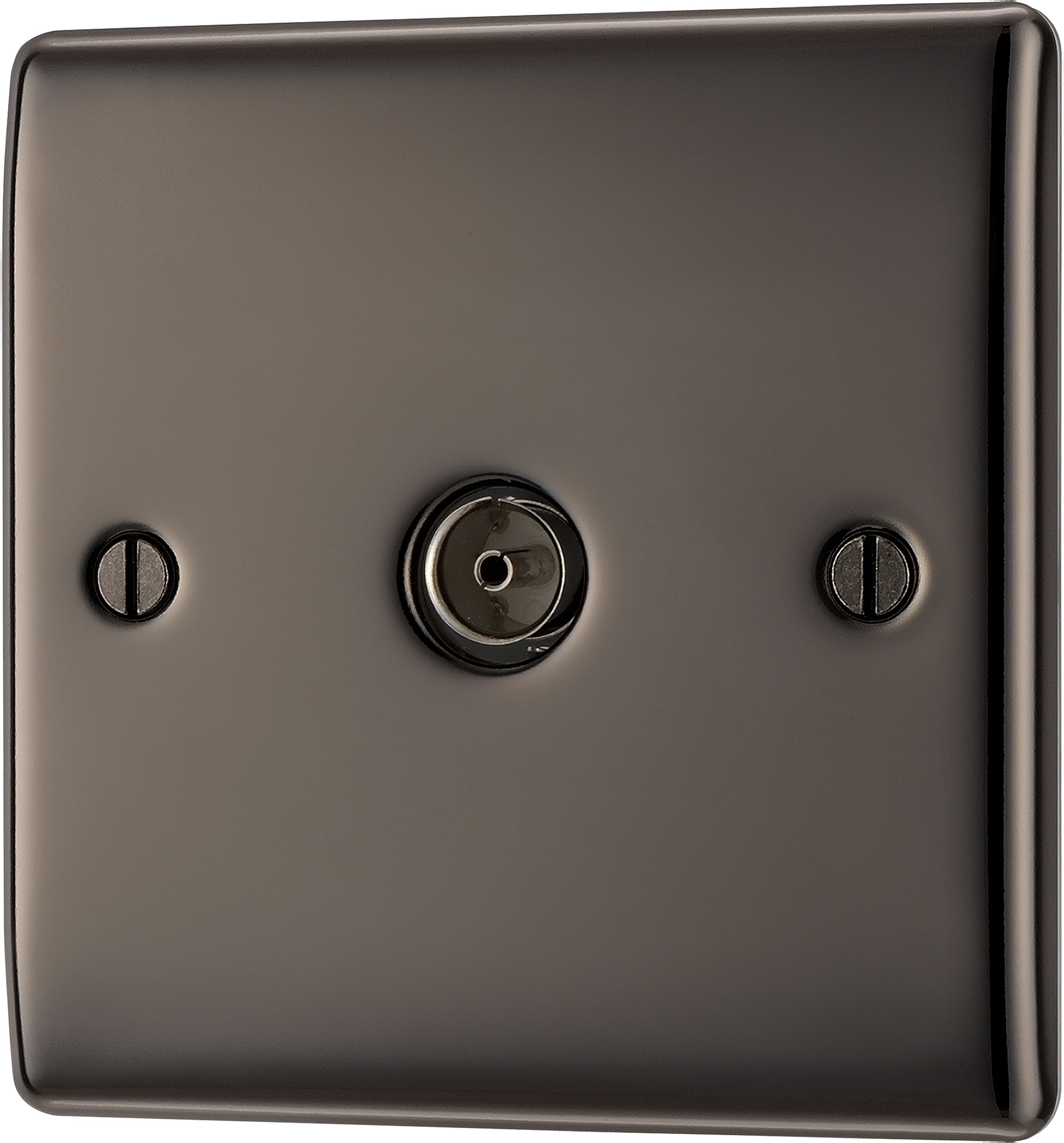 BG Black Nickel Semi-flush Single TV socket | DIY at B&Q