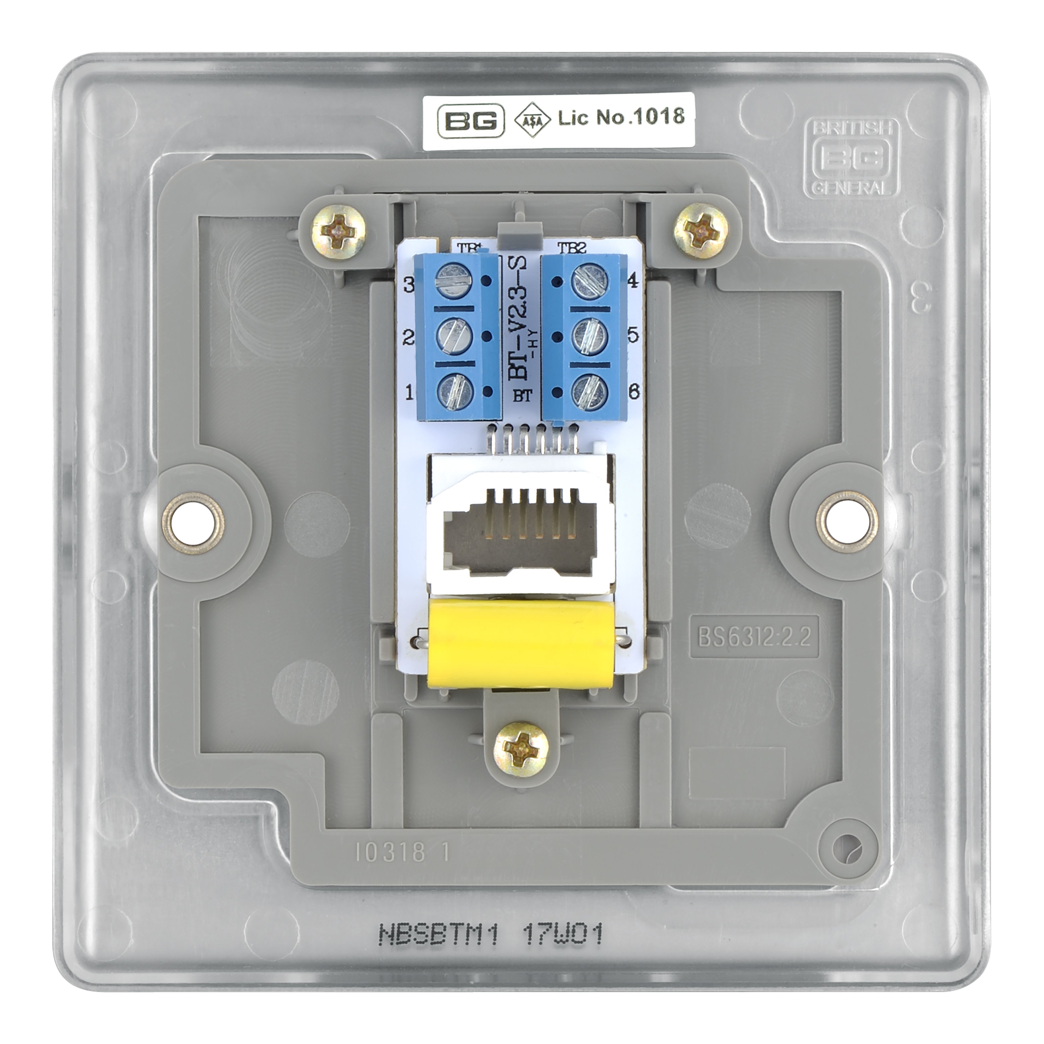 BG Brushed Steel 1 gang Master telephone socket