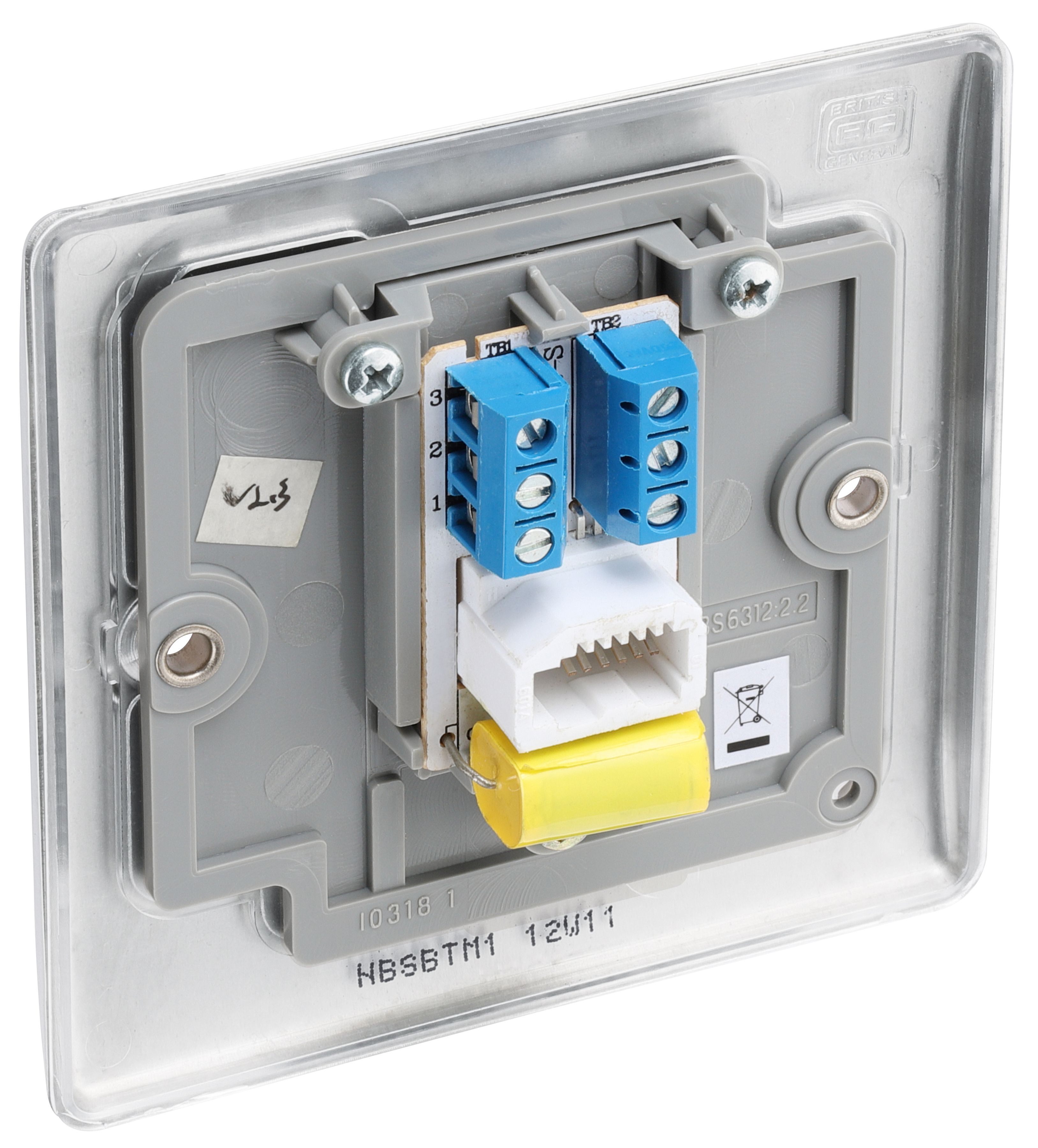 BG Brushed Steel 1 gang Master telephone socket