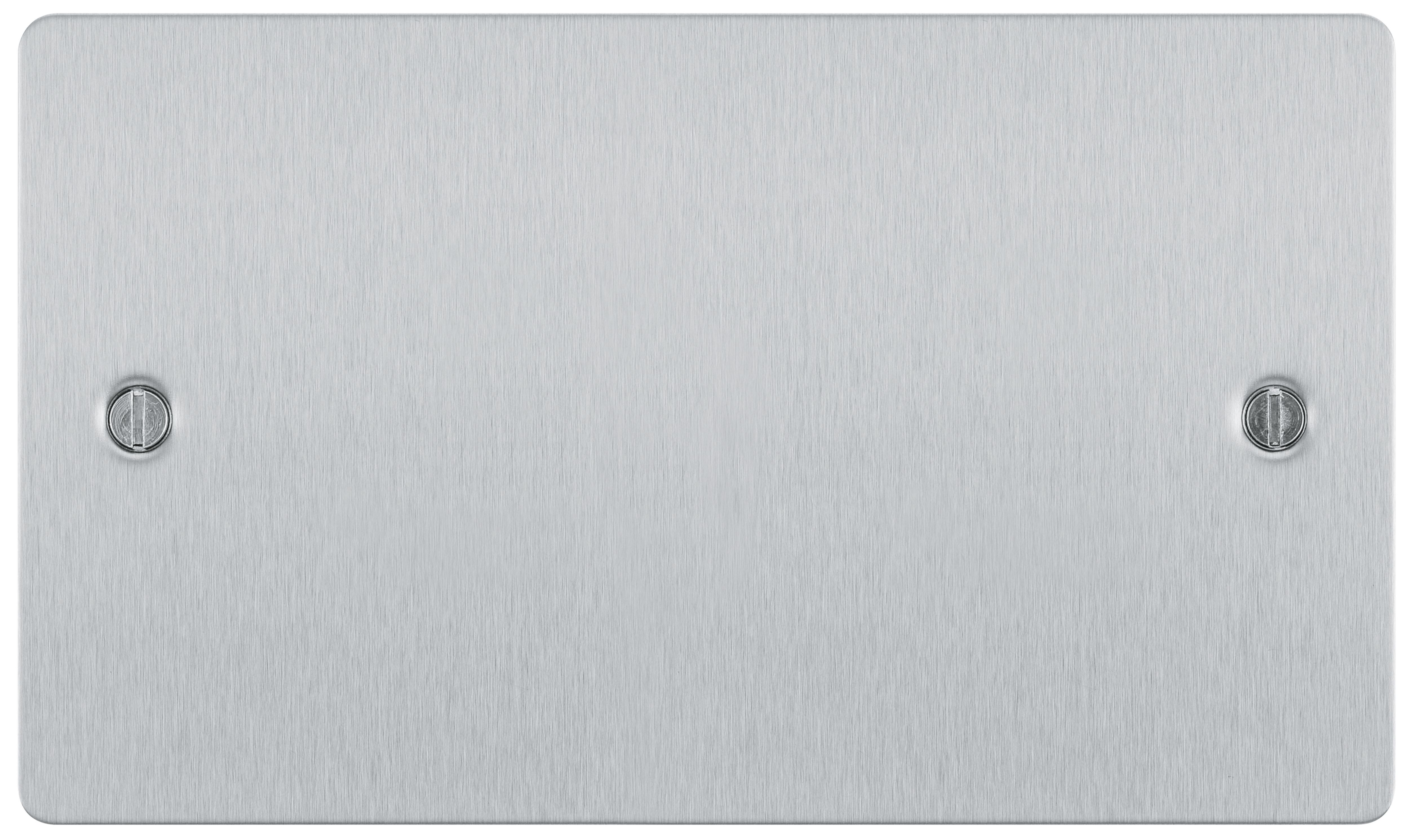 BG Brushed Steel 2 gang Double Blanking plate