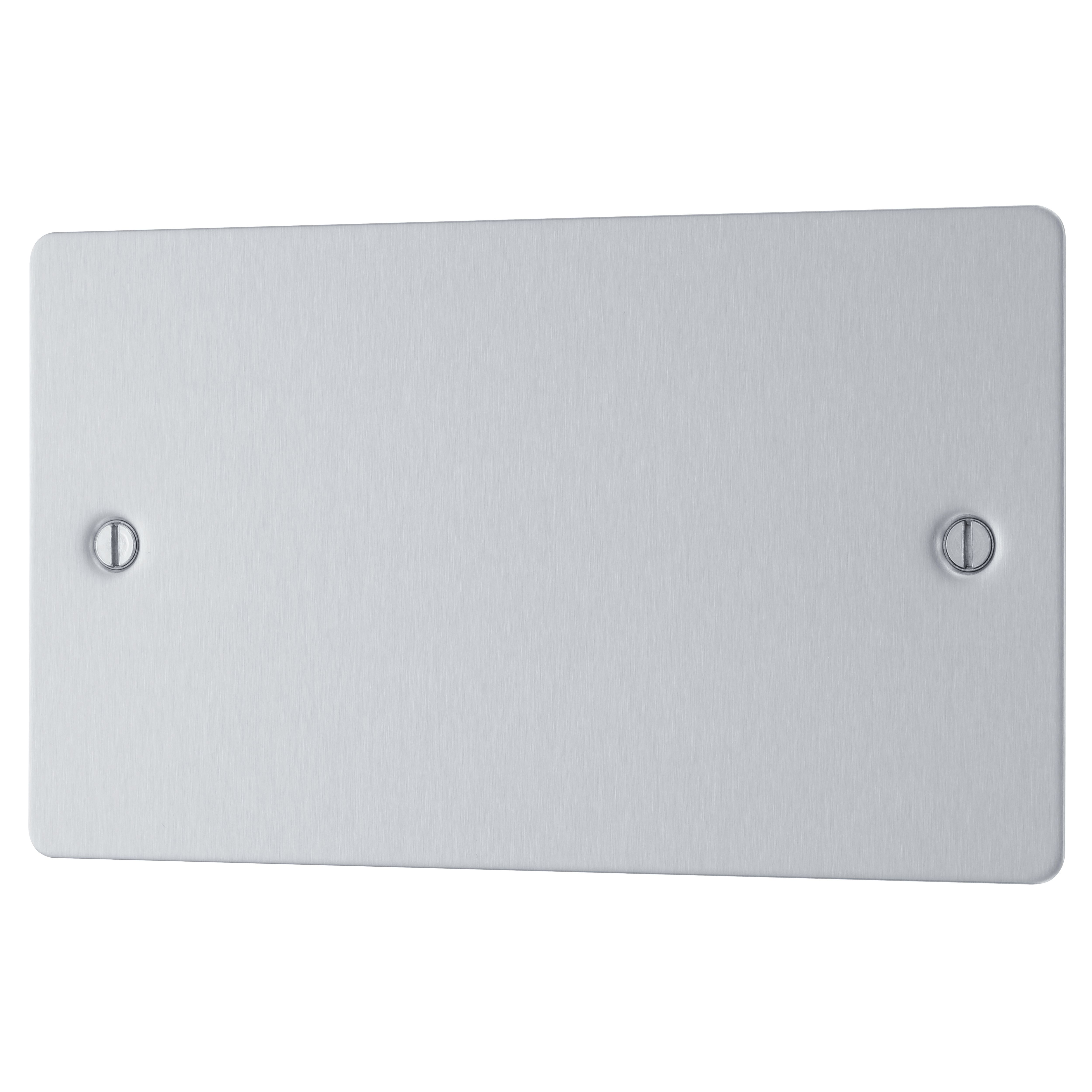 BG Brushed Steel 2 gang Double Blanking plate