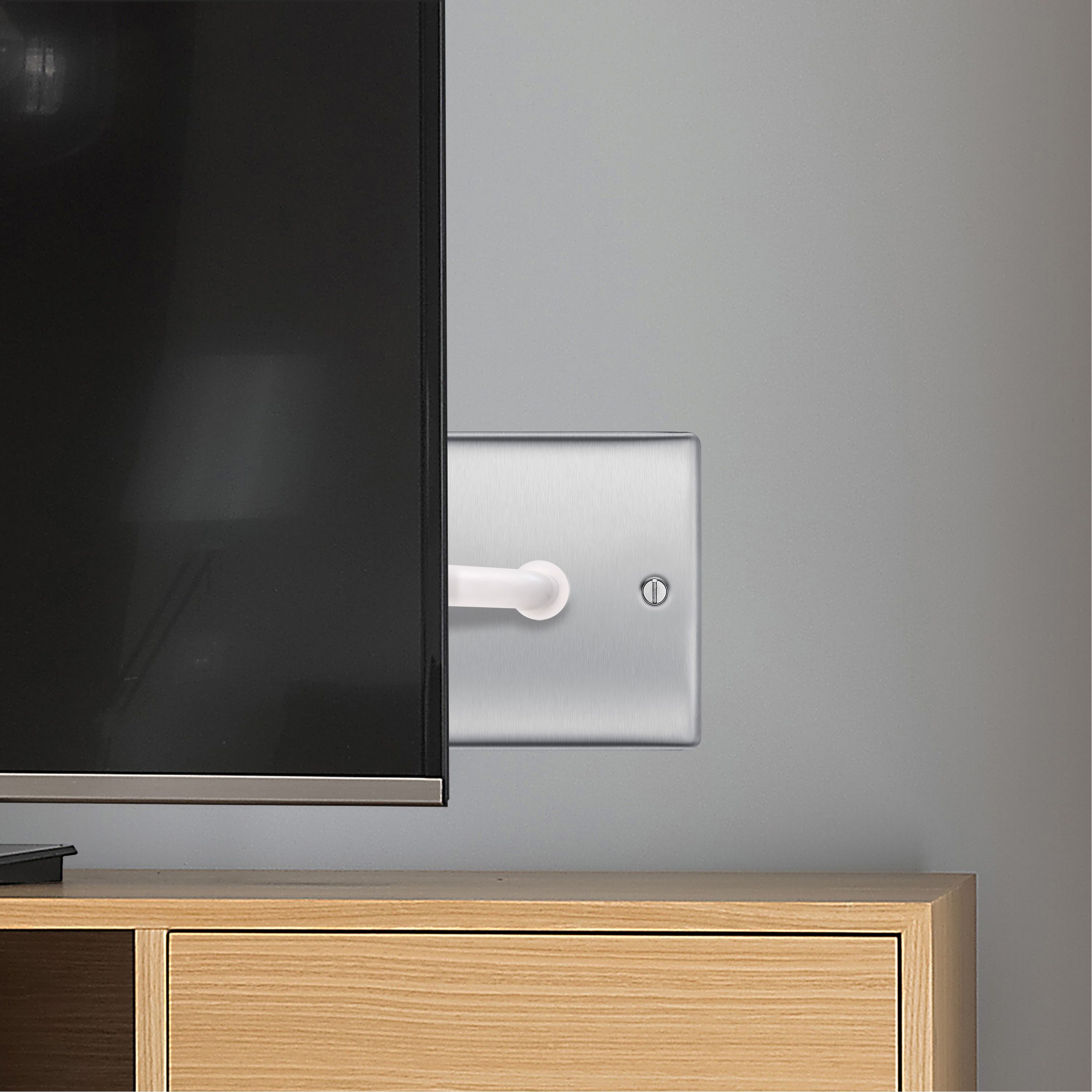 BG Brushed Steel Semi-flush Single TV socket