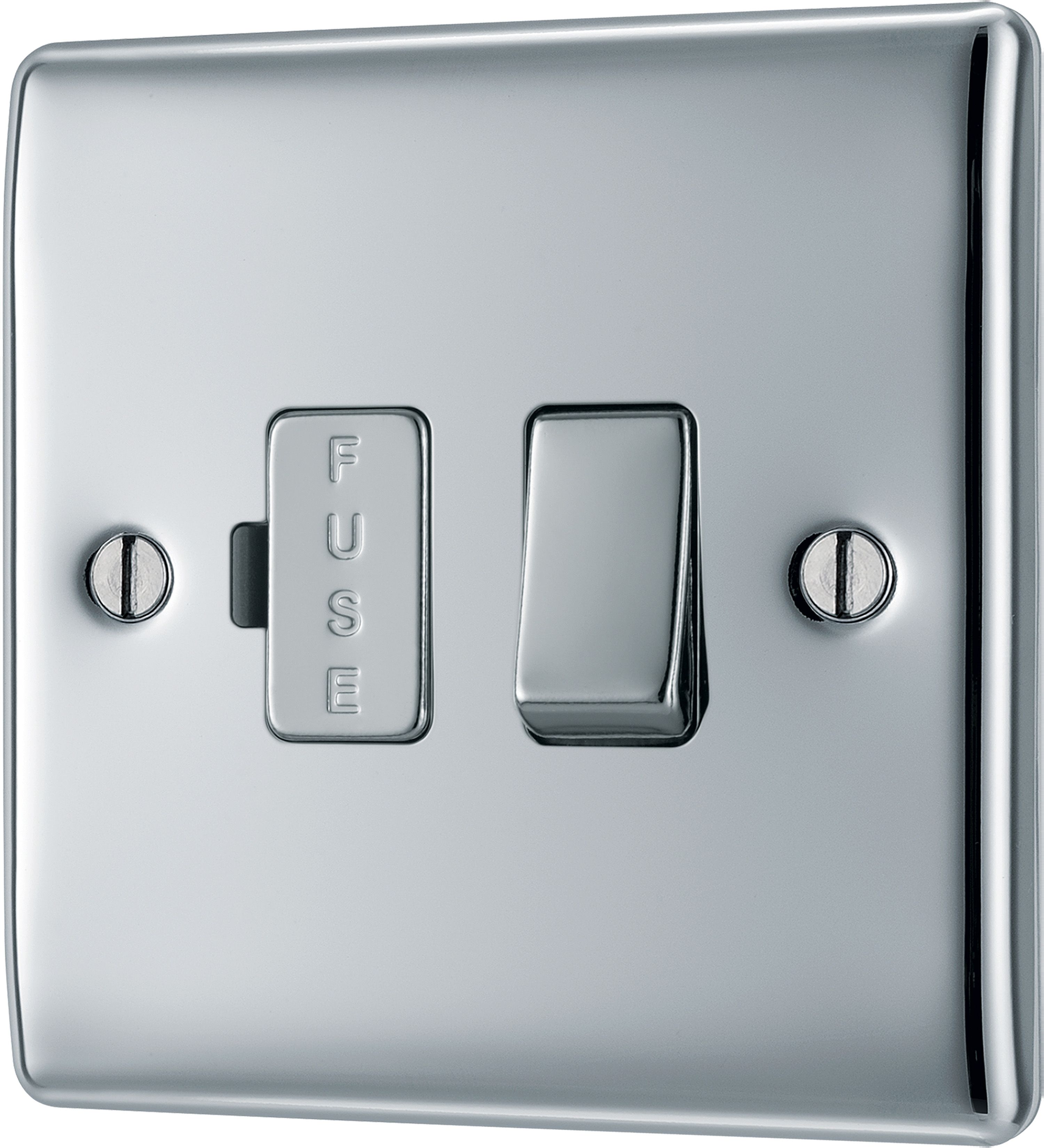 BG Chrome 13A 2 way Raised slim profile Screwed Switched Fused ...