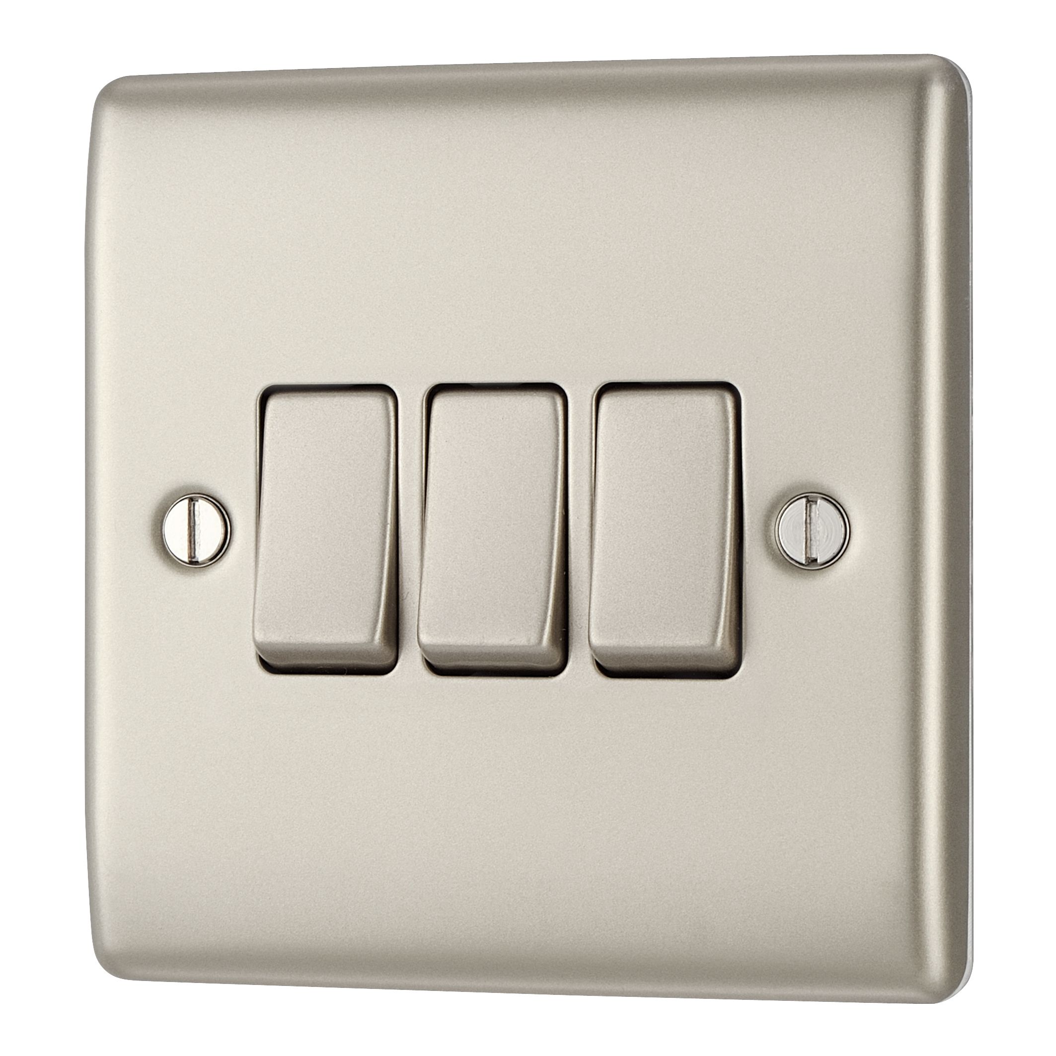 BG Nickel 20A 2 way 3 gang Light Switch | DIY at B&Q