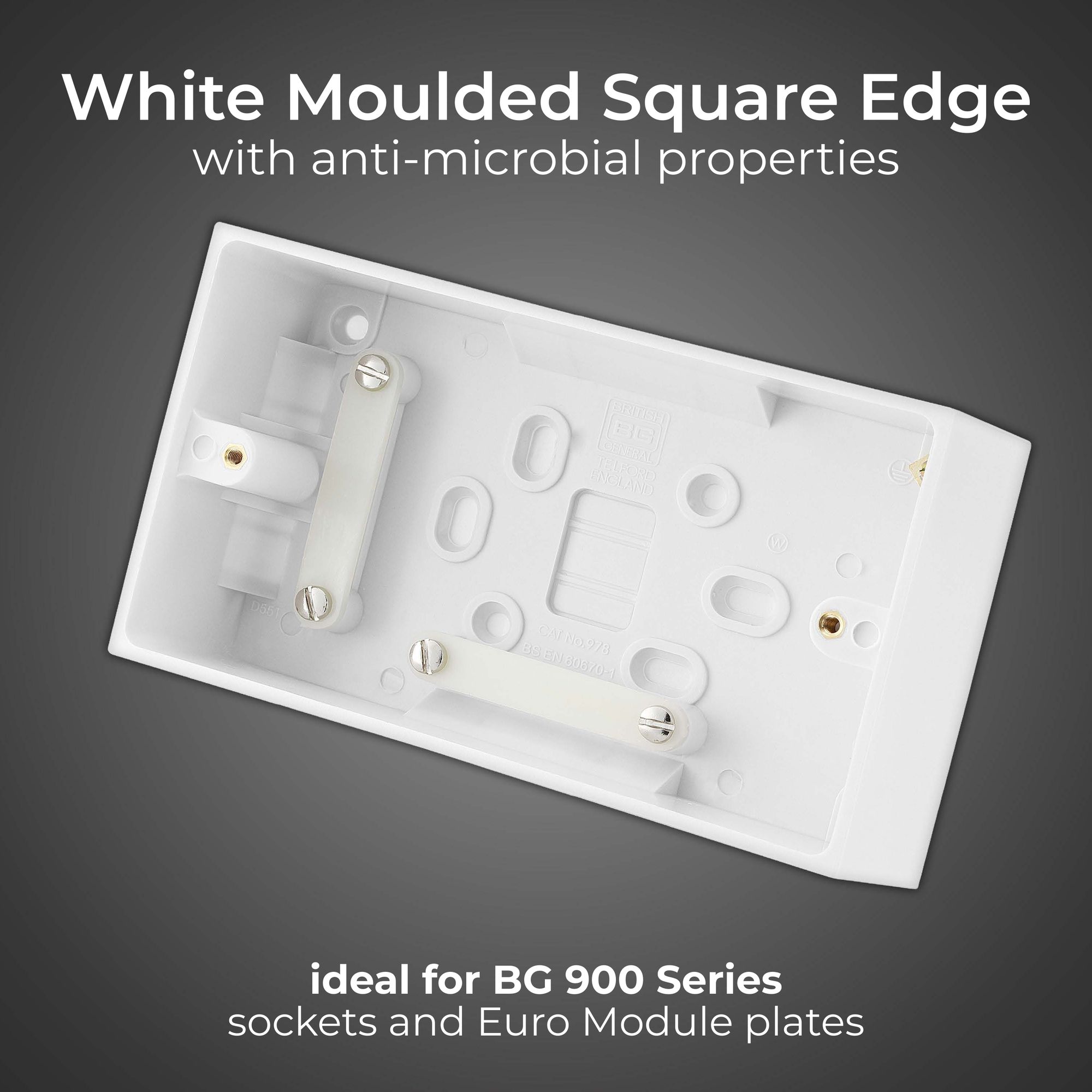 BG Plastic 2-Gang 40mm Double Pattress box