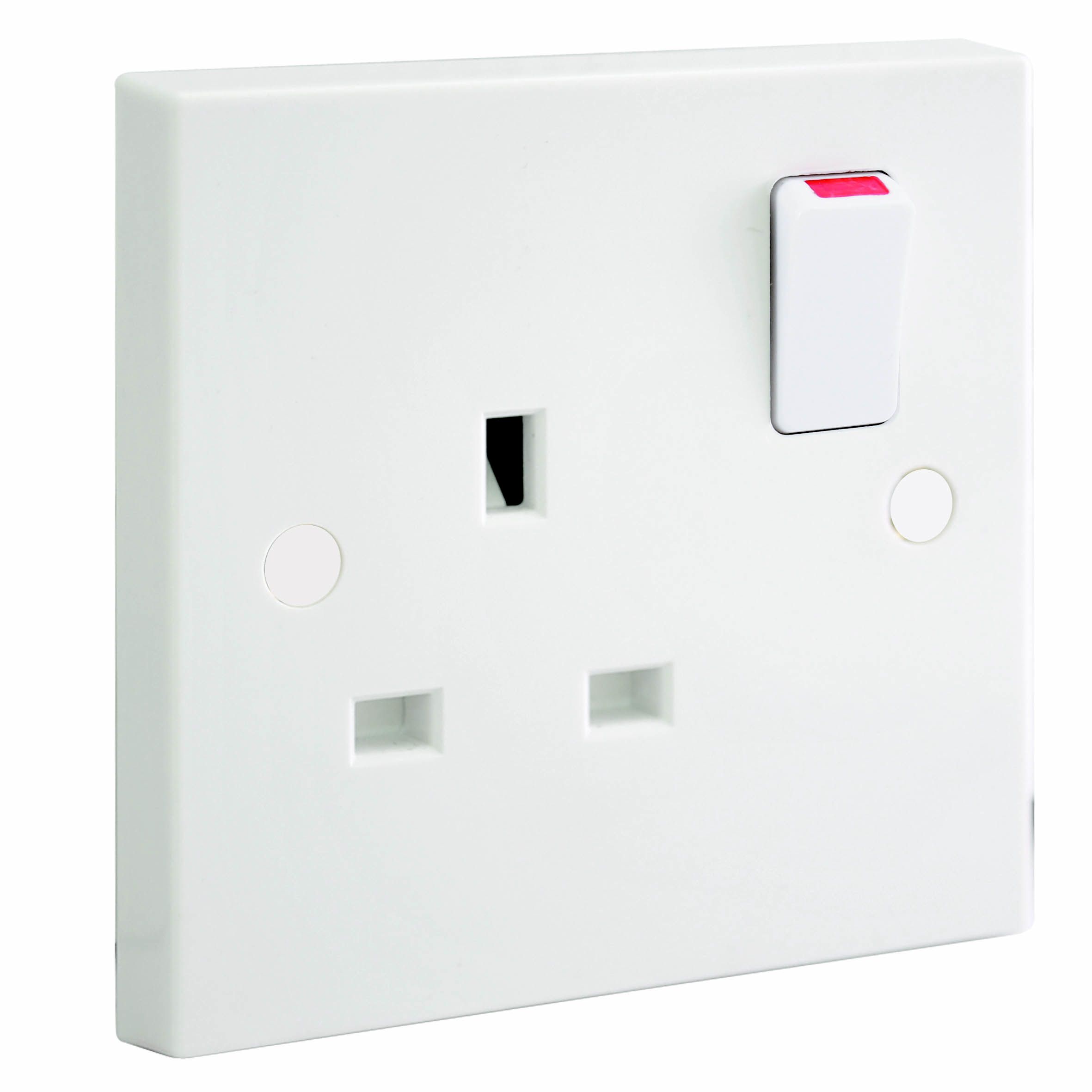 BG Single 13A Gloss White Socket 1 pole