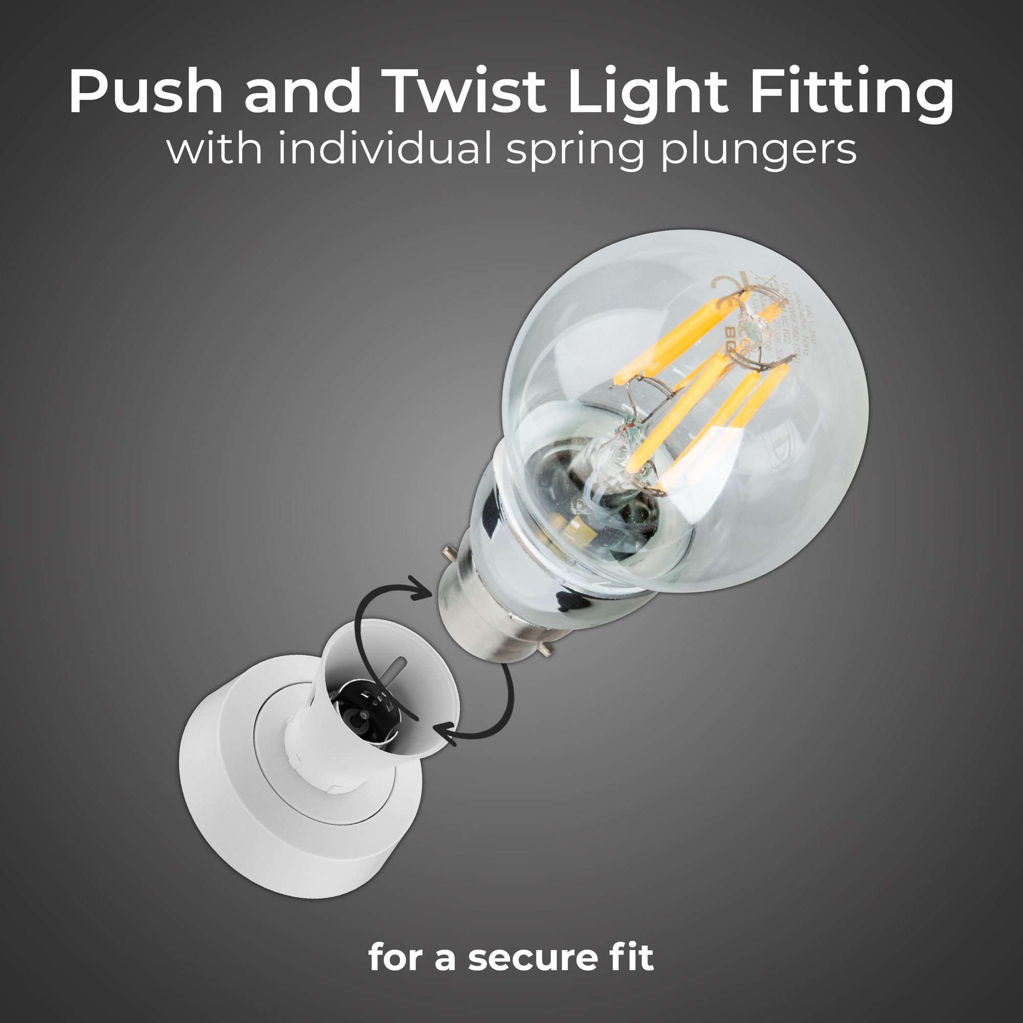 BG White Bayonet cap (B22) Straight Batten lampholder 763