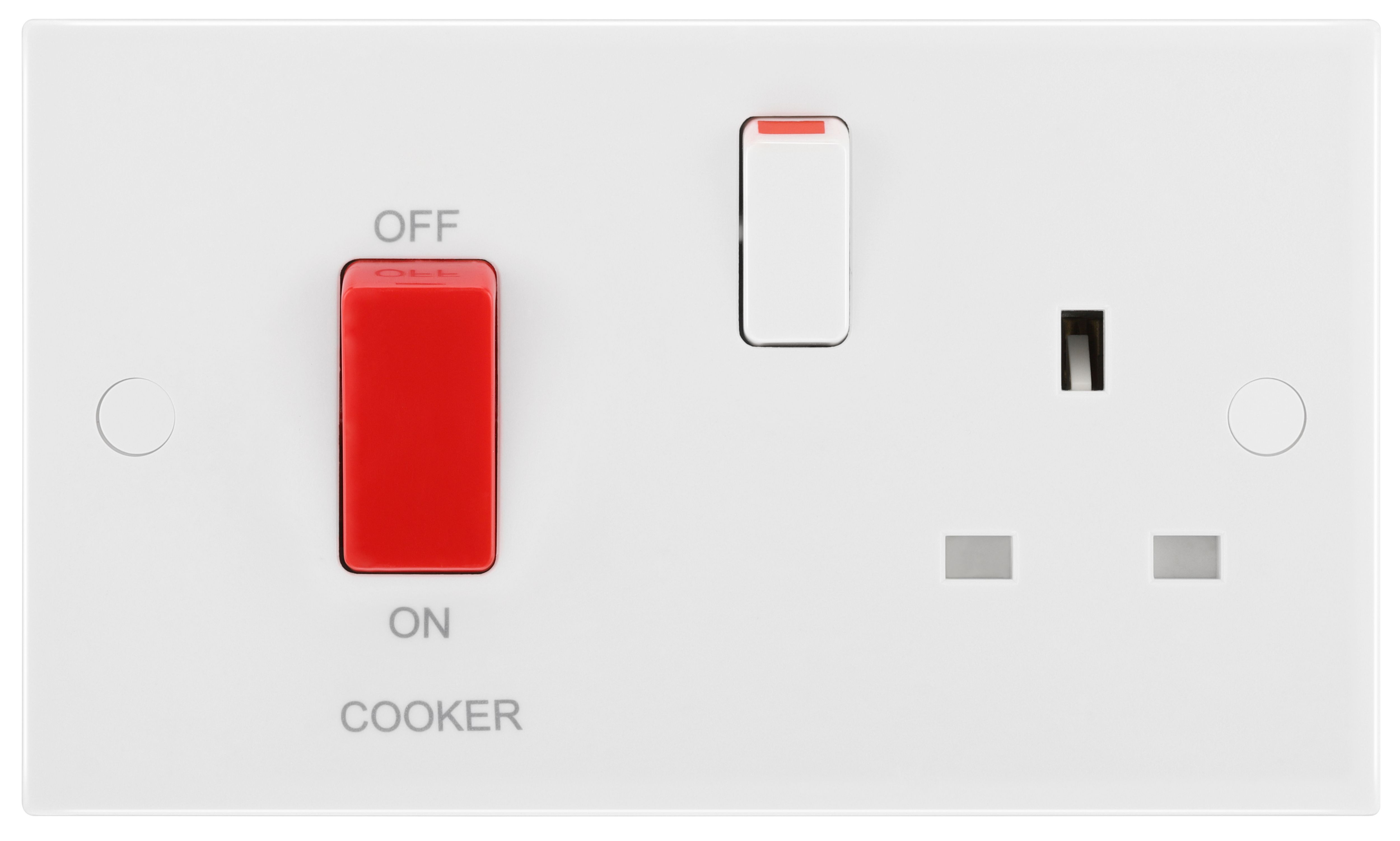BG White Cooker switch & socket | DIY at B&Q