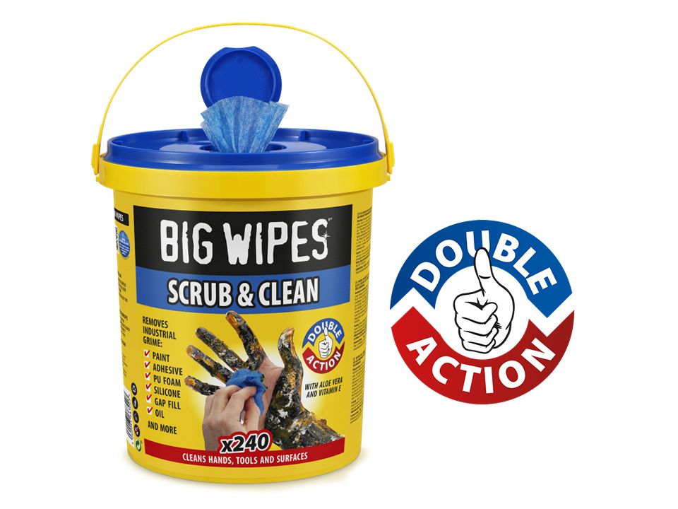 Big Wipes Scrub & Clean Lemon fresh Cleaning wipes, Pack of 240