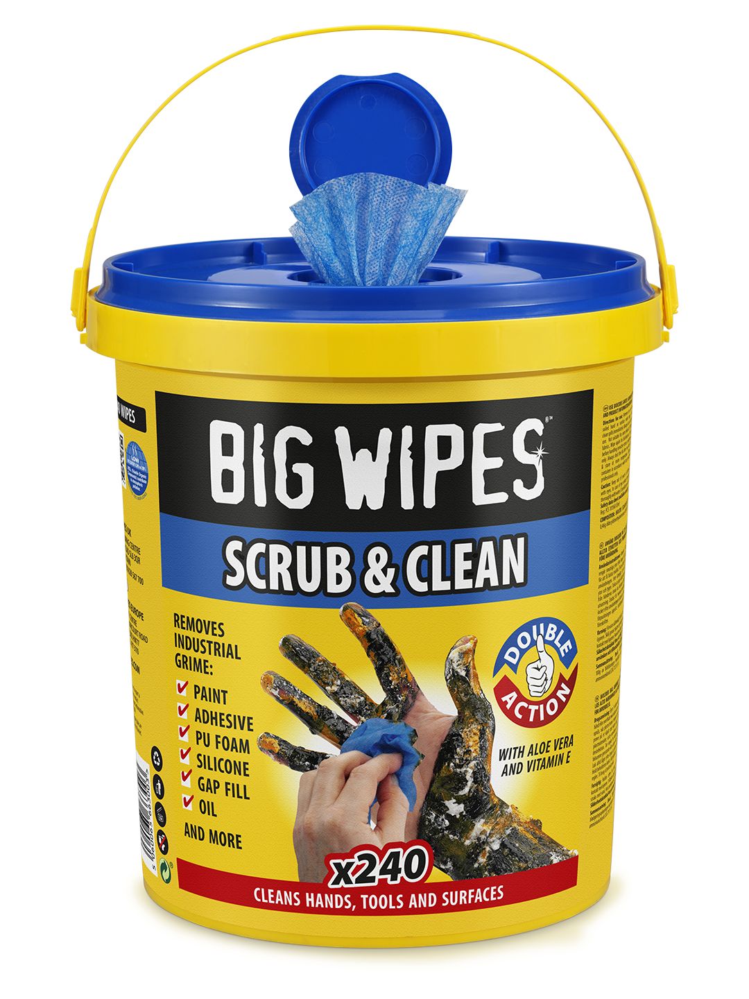 Big Wipes Scrub & Clean Lemon fresh Cleaning wipes, Pack of 240