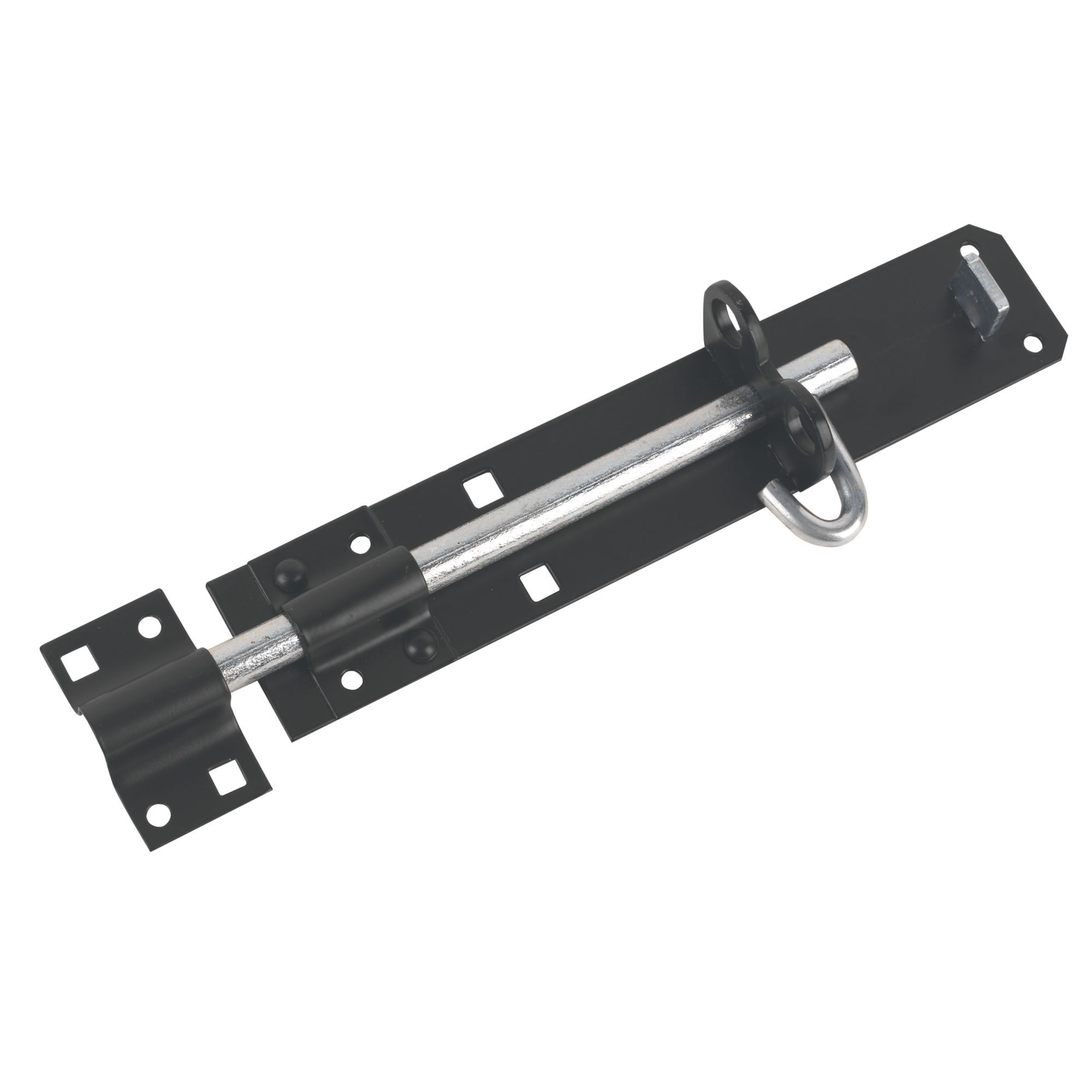 Black Brenton Steel Gate bolt, (L)225mm | DIY at B&Q