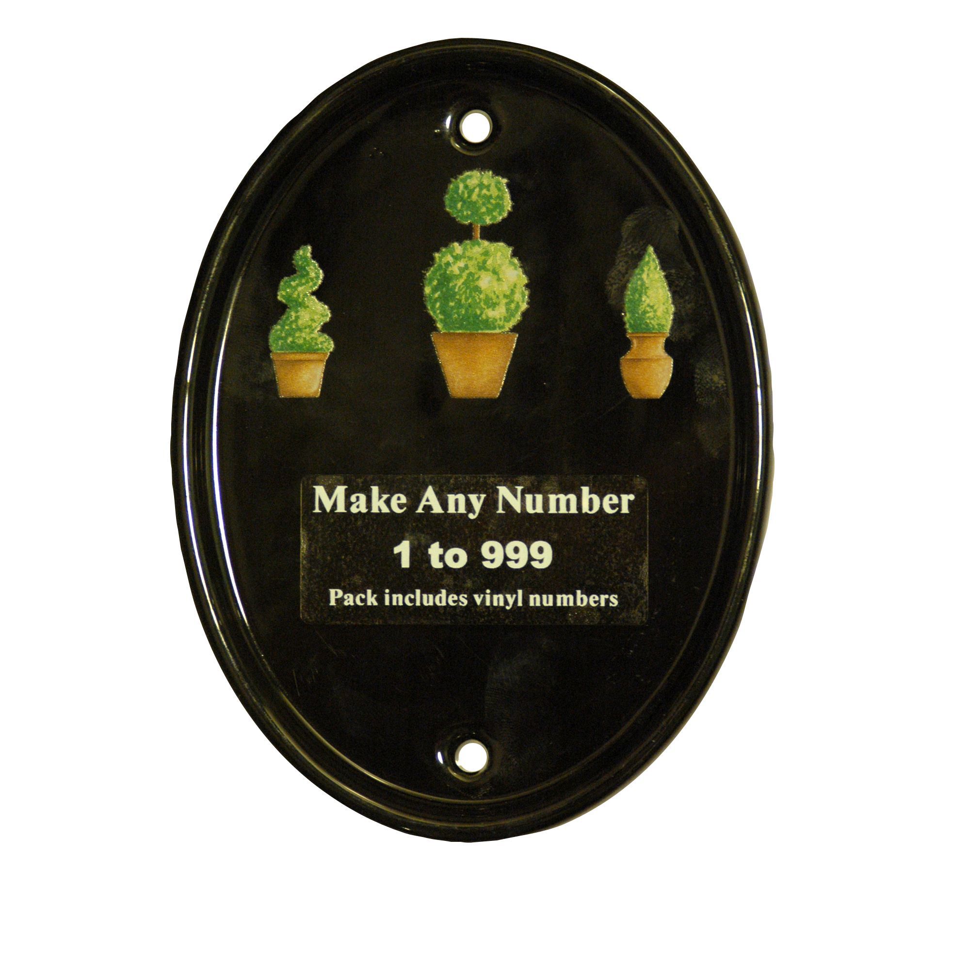 Black Ceramic Oval Door number kit | DIY at B&Q