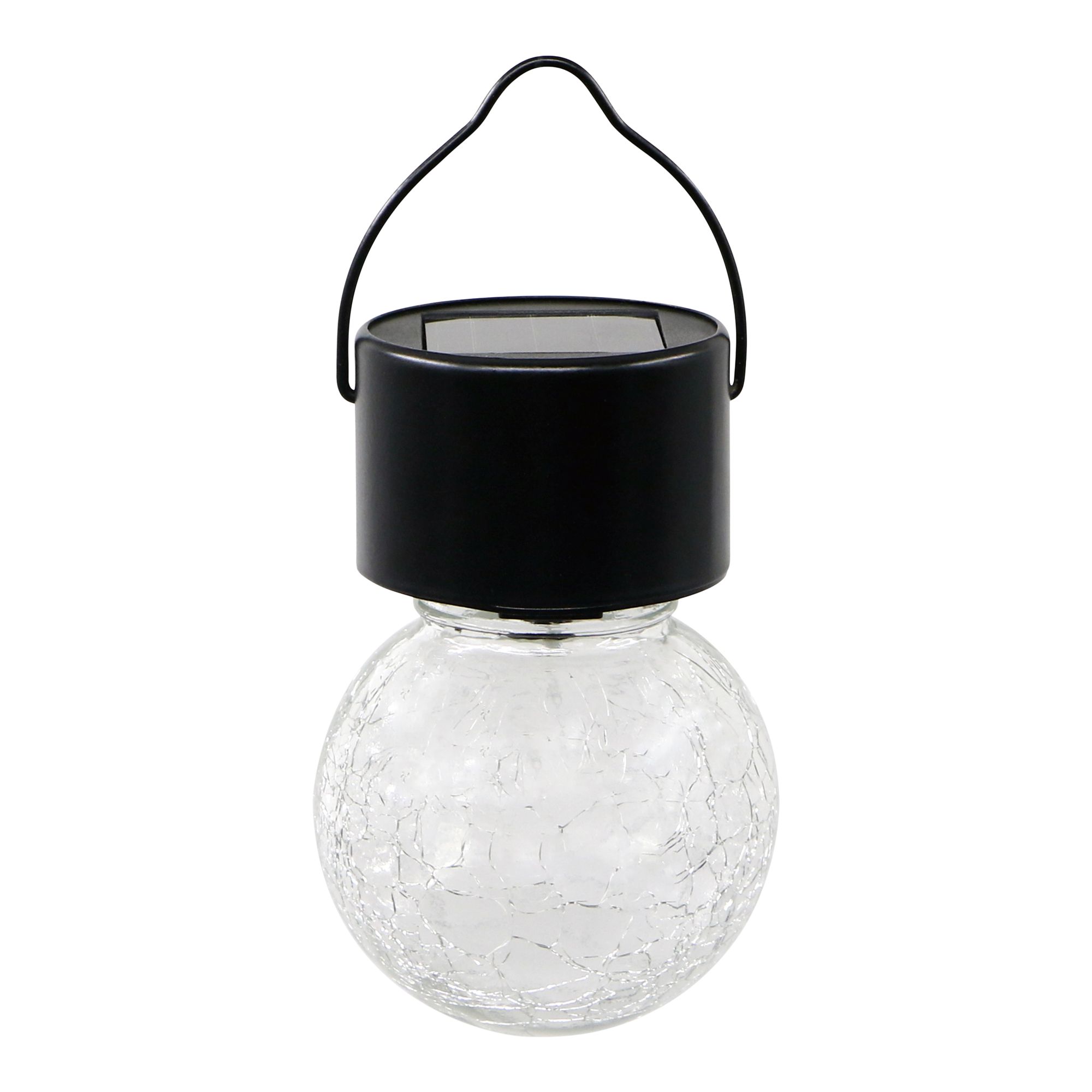 Black & clear Crackle glass Solar-powered Integrated LED Outdoor ...