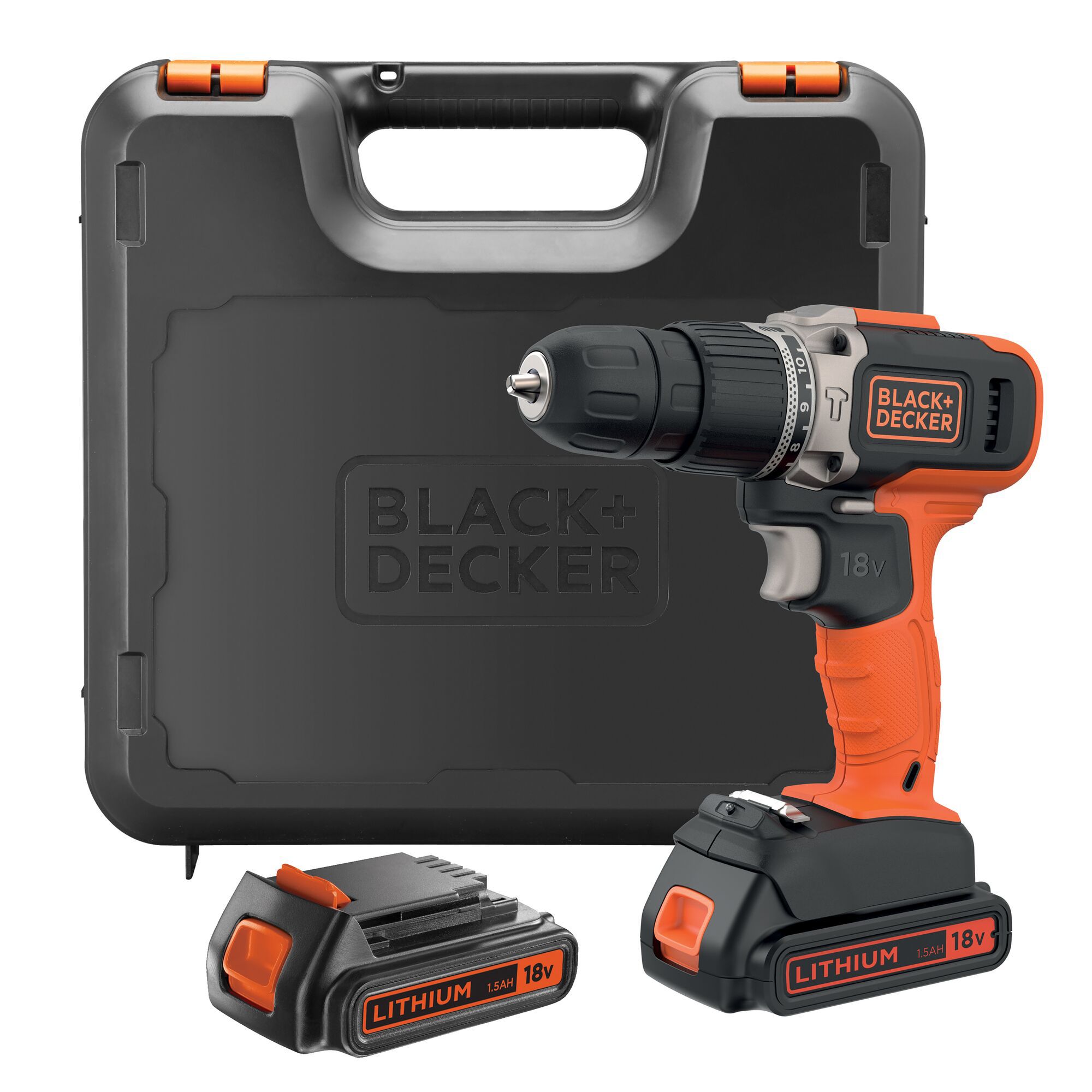 Black+Decker 18V Li-ion Brushed Cordless Combi drill (2 x 1.5Ah ...
