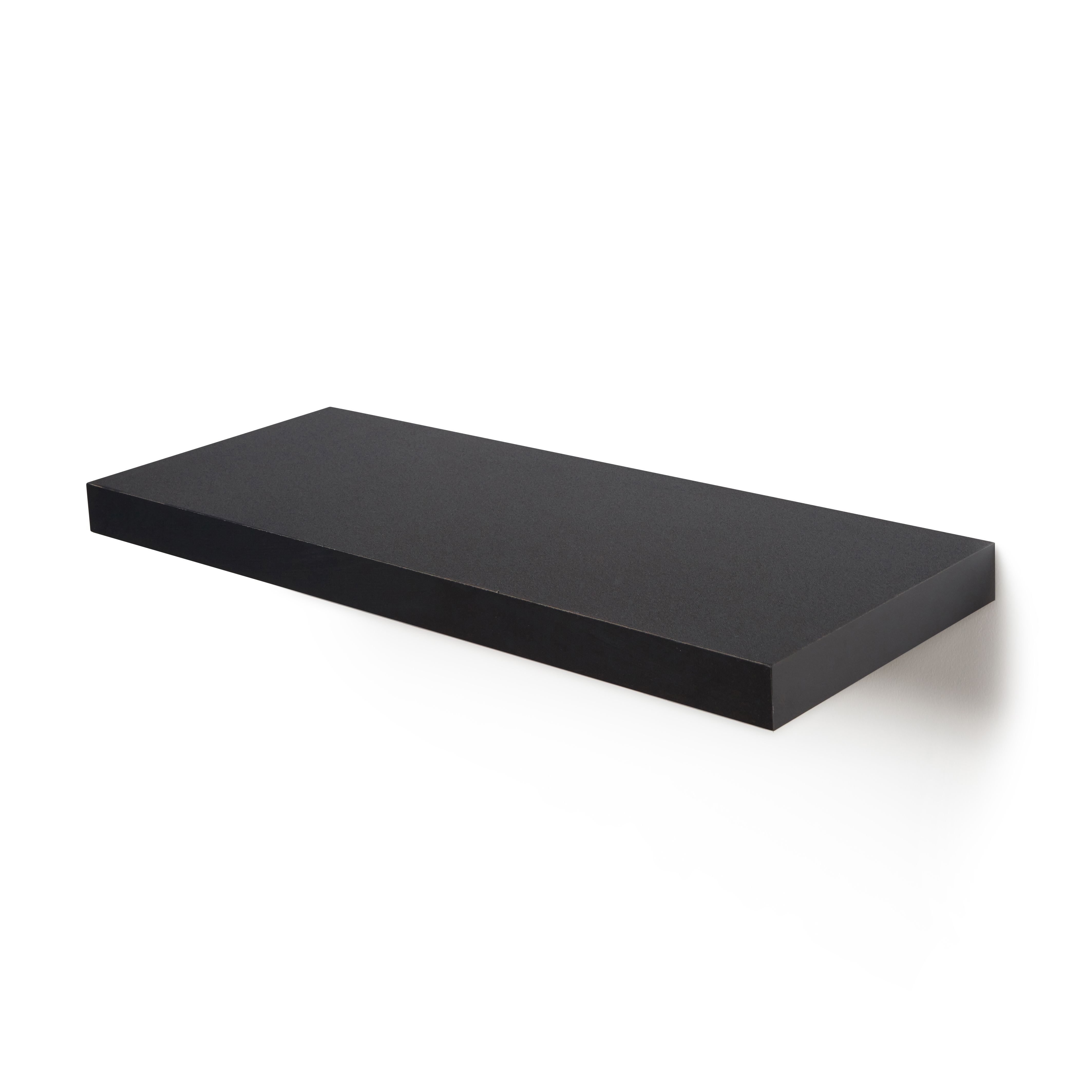 Black Matt Floating shelf (L)602mm (D)237mm | DIY at B&Q