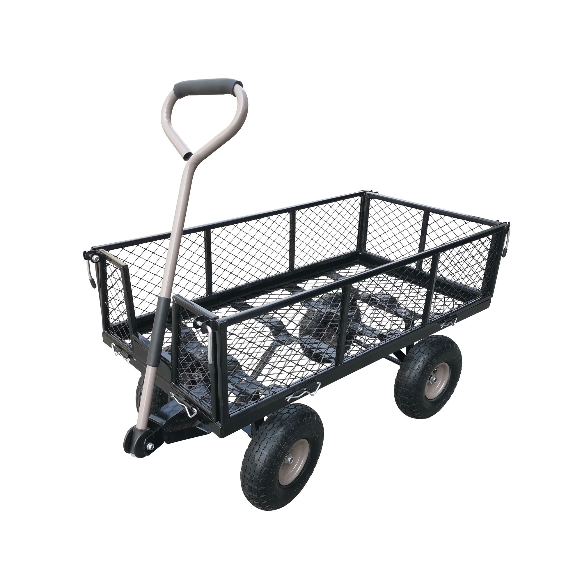 Black Non-foldable Garden trolley, 150kg capacity
