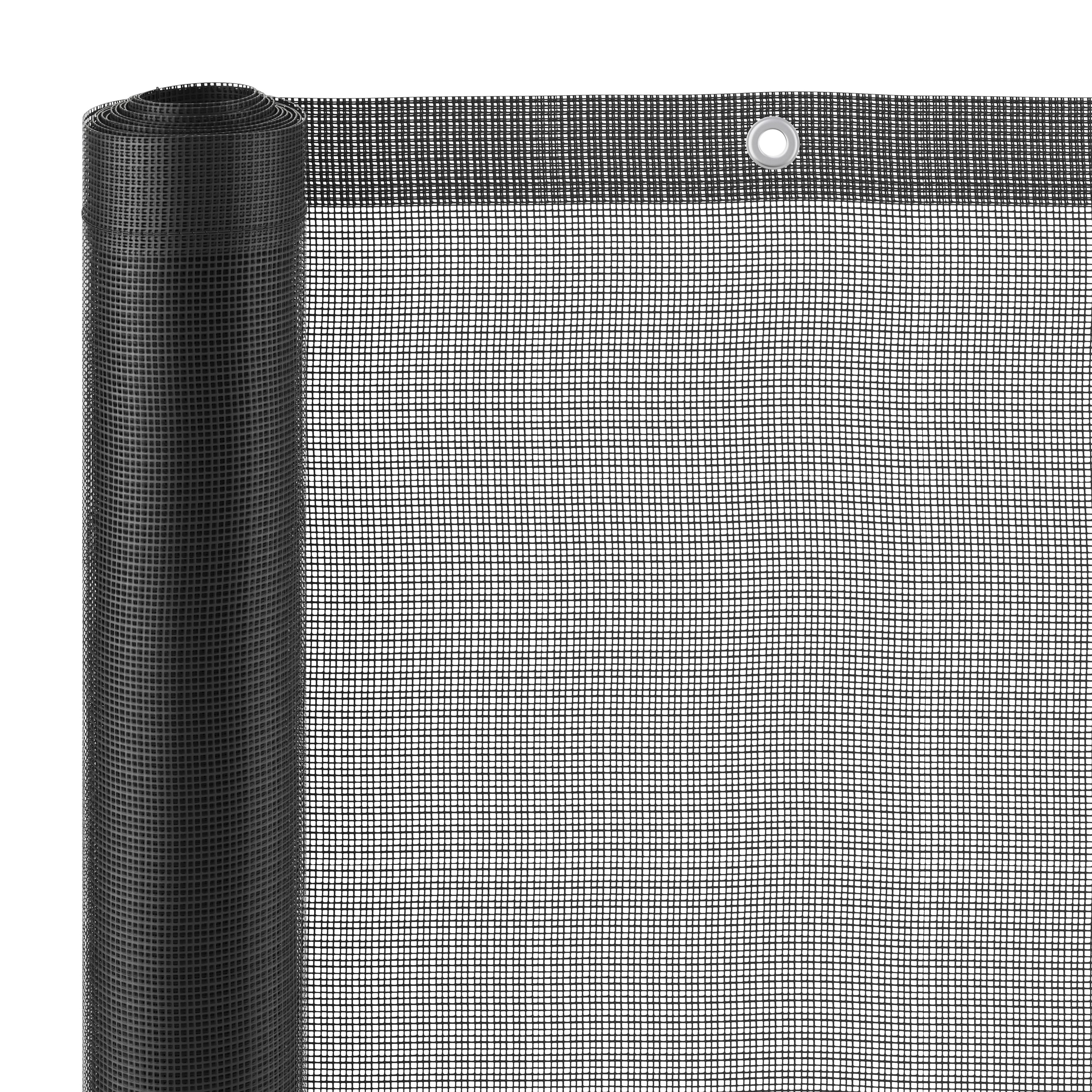 Black Polyester (PES) & PVC Garden screen (H)1m (W)3m