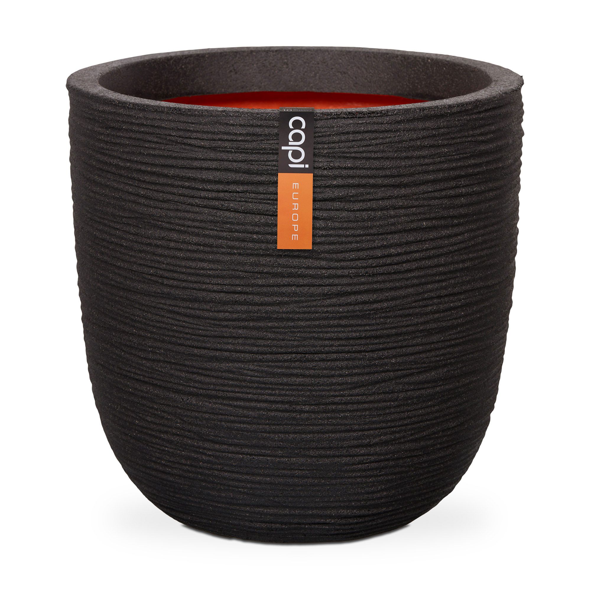 Black Polyethylene (PE) Rib Round Plant pot (Dia)35cm | DIY at B&Q