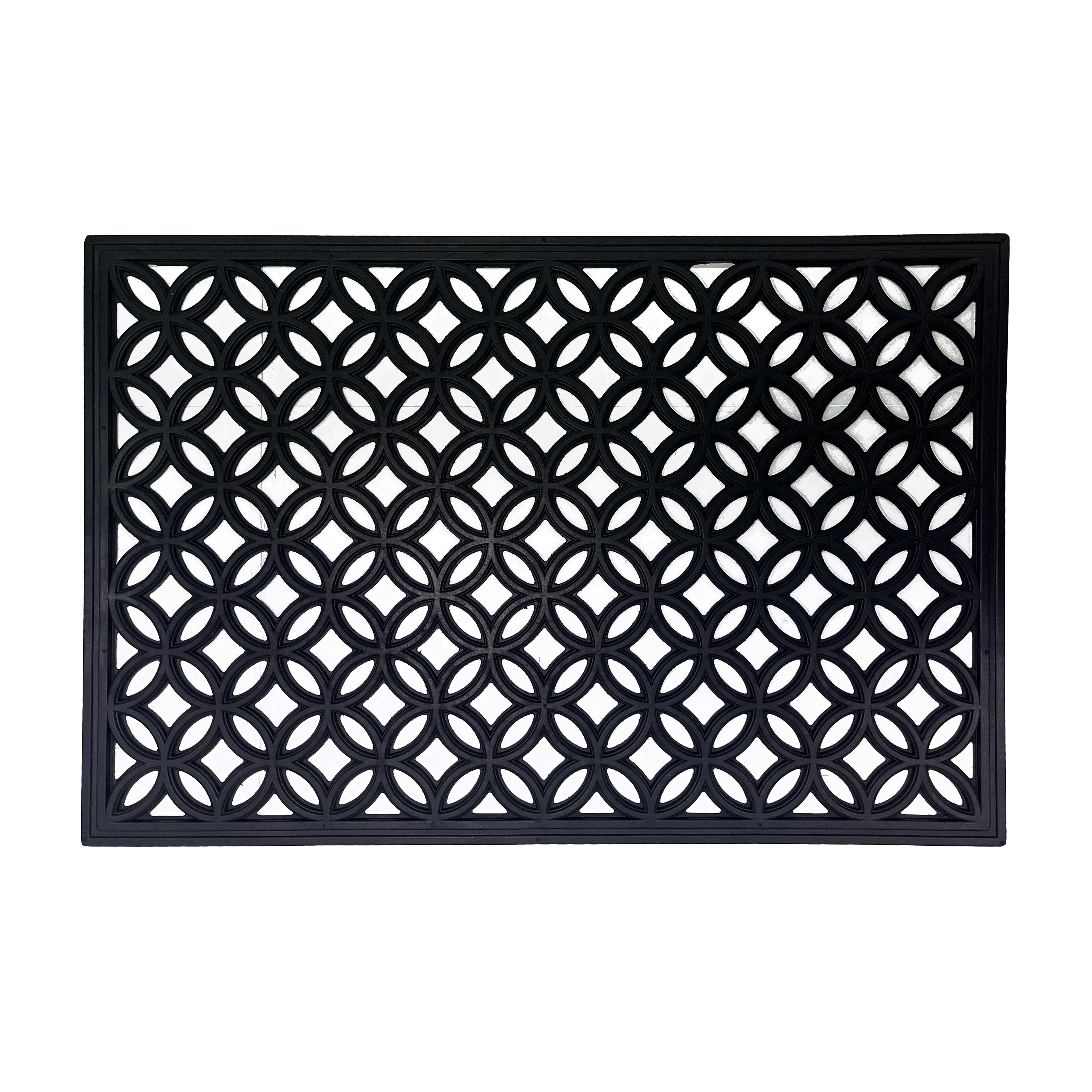 Black Rectangular Door mat, 60cm x 90cm
