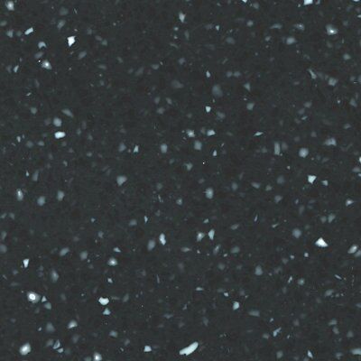 Black star Black Stone effect Earthstone Worktop with sink & drainer (L ...
